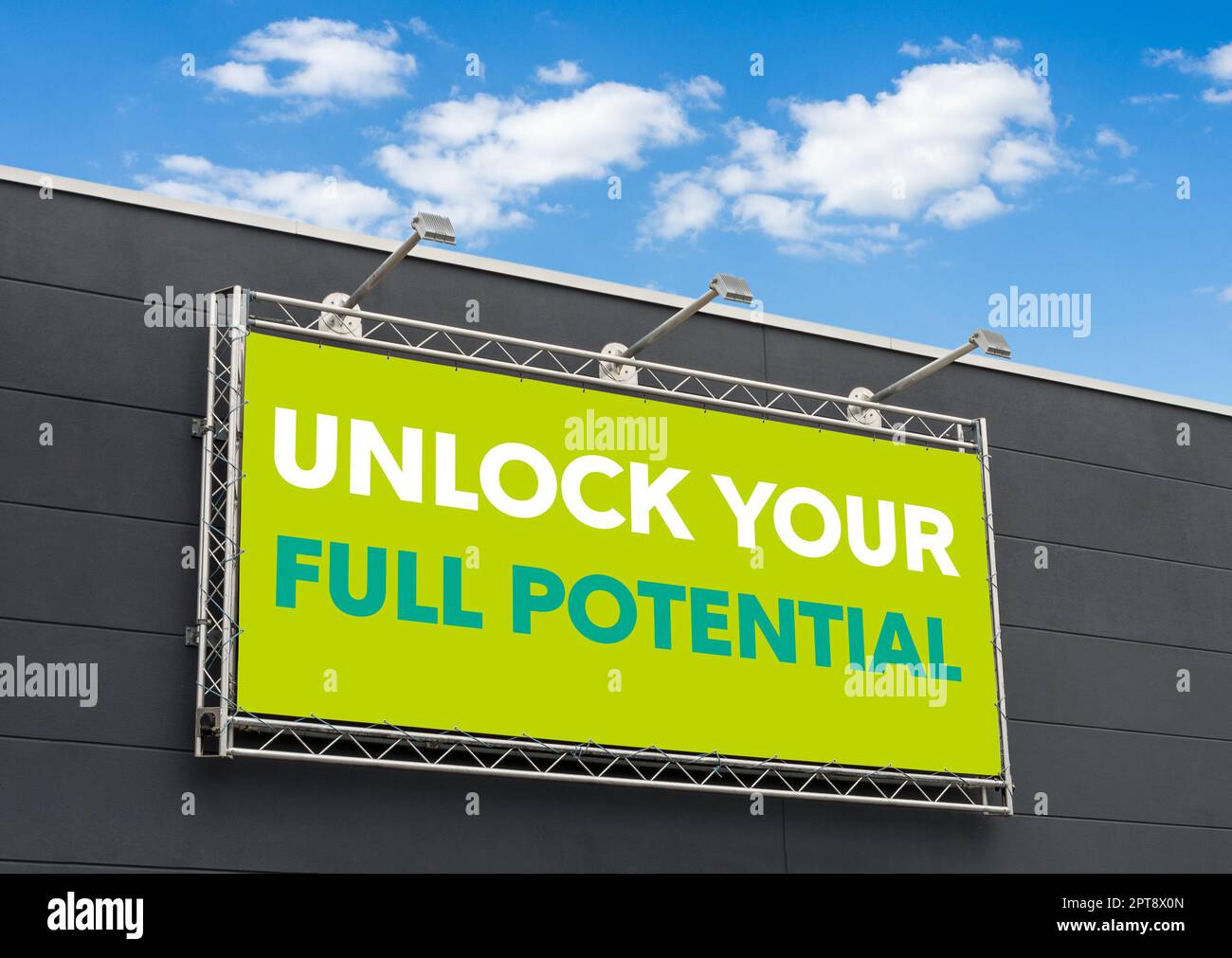 Unlock your full potential written on a billboard Stock Photo - Alamy