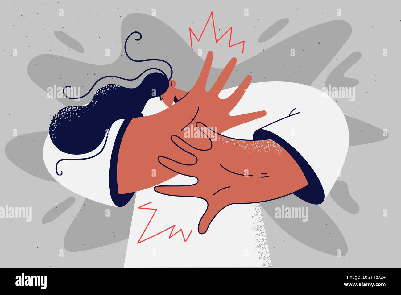 Hand stop violence couple Stock Vector Images - Alamy