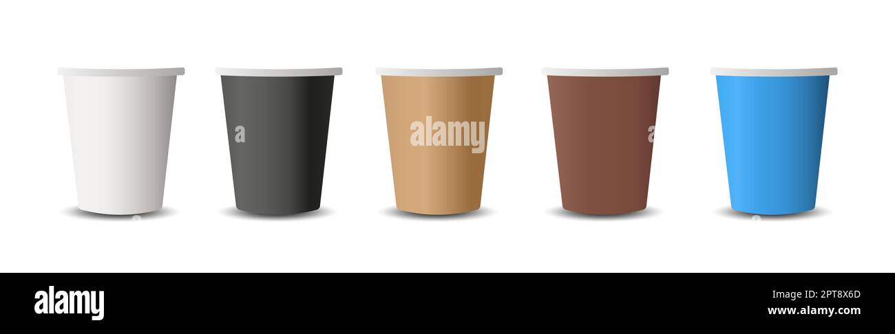 Realistic cups for coffee and tea on a white background - Vector ...