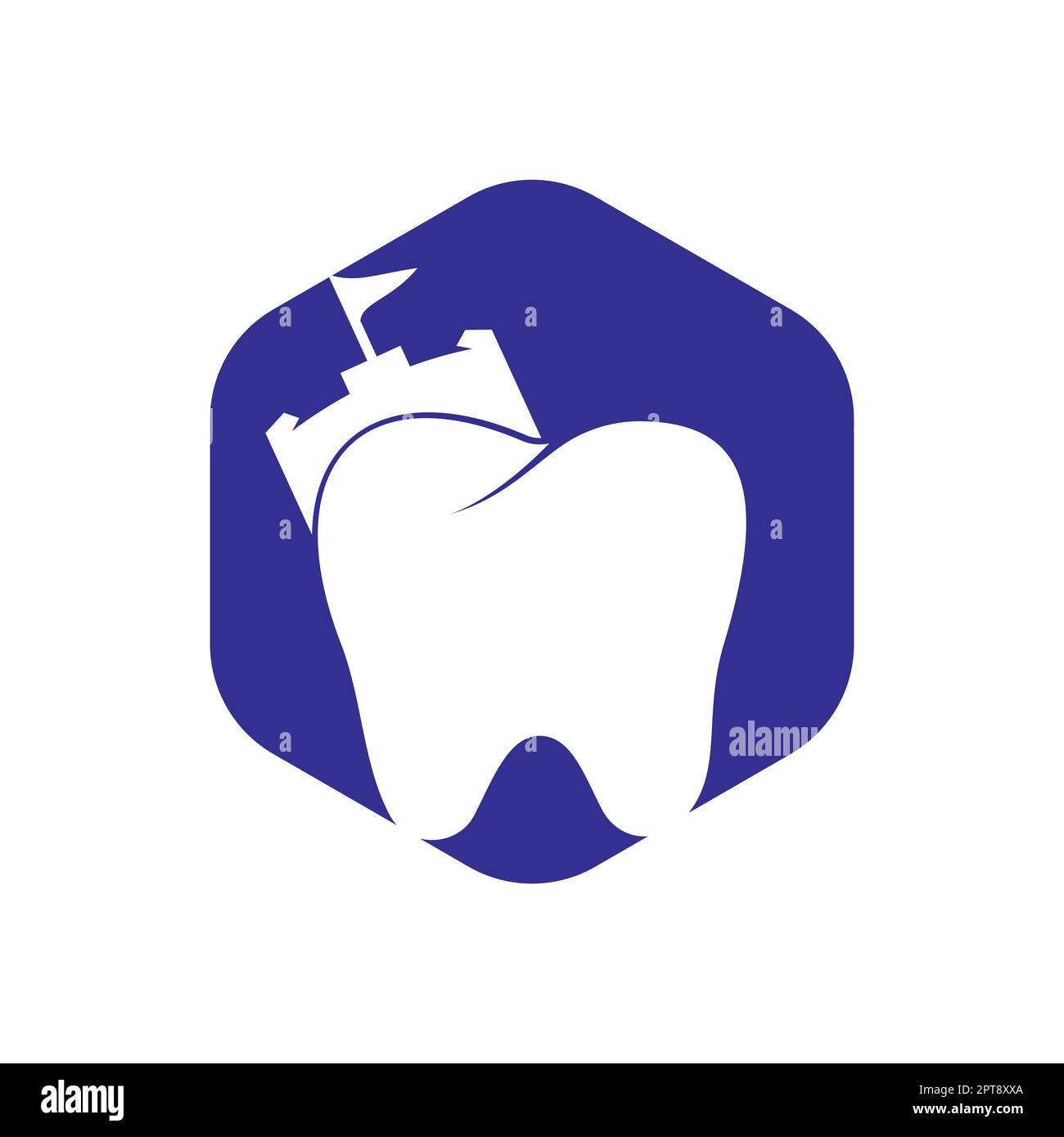 Castle tooth logo template. Dentist fort vector logo design Stock ...