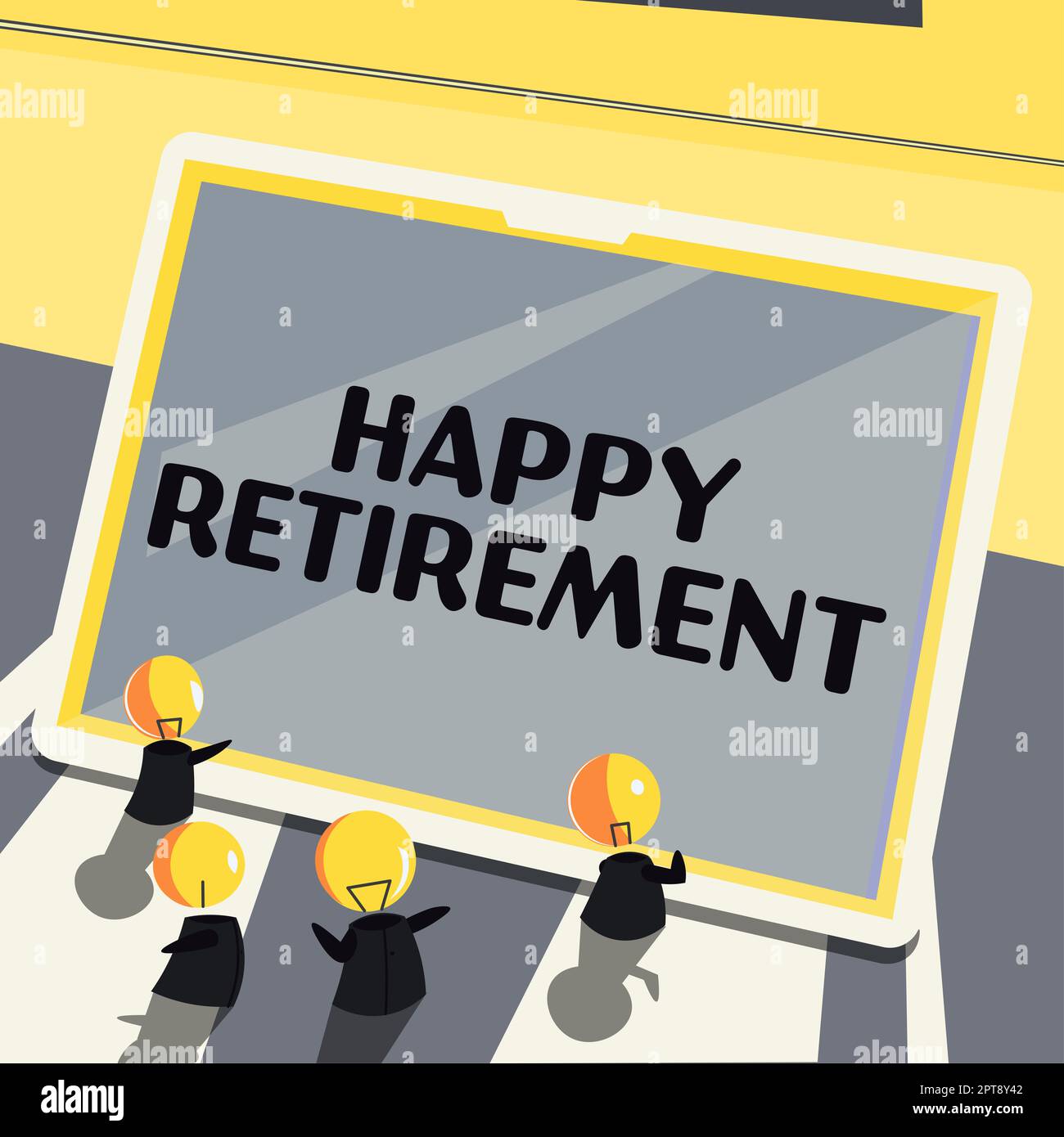 Sign displaying Happy Retirement, Word Written on account or statement ...