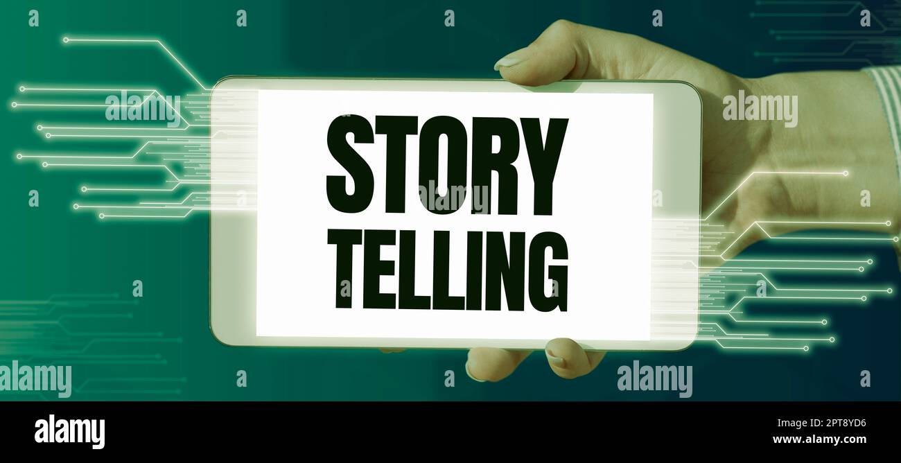 Hand writing sign Story Telling, Conceptual photo method of limiting ...