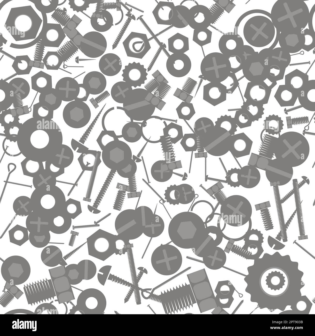 Metal screw hex bolt and nut seamless pattern design illustration on ...