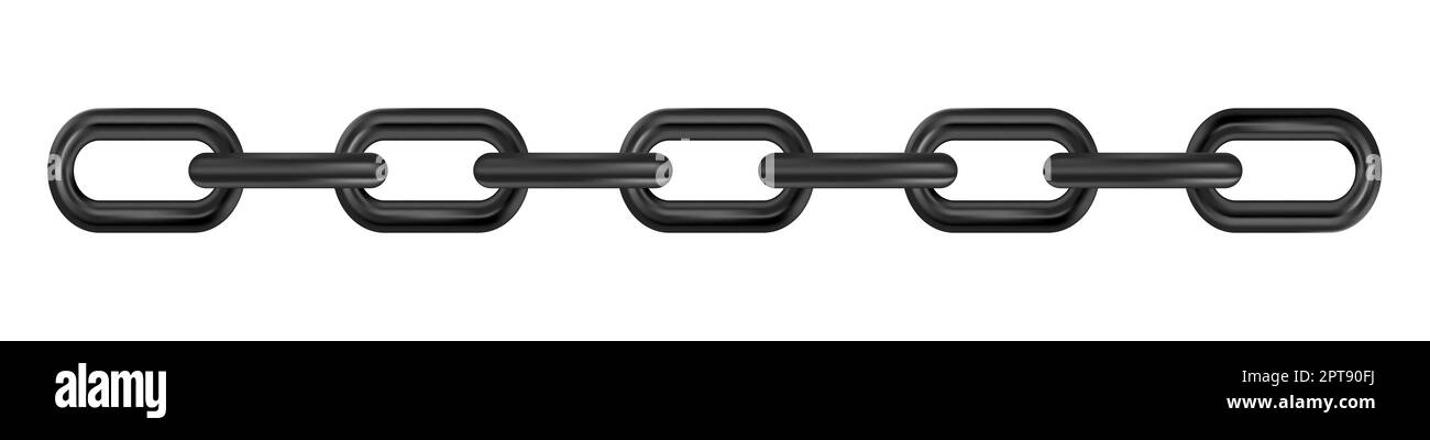 Metal realistic black chain on white panoramic background - Vector ...