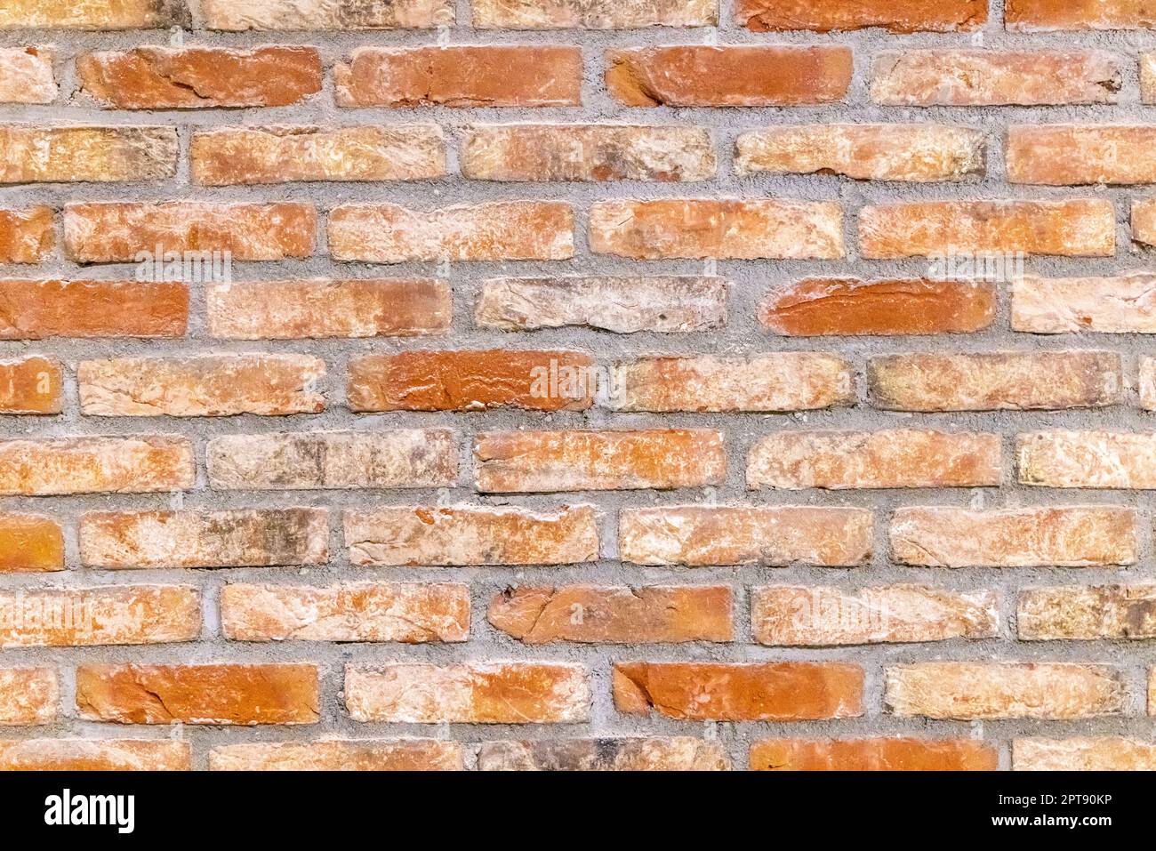 Europe, Netherlands, South Holland, Delft. Patterns in a red brick wall ...