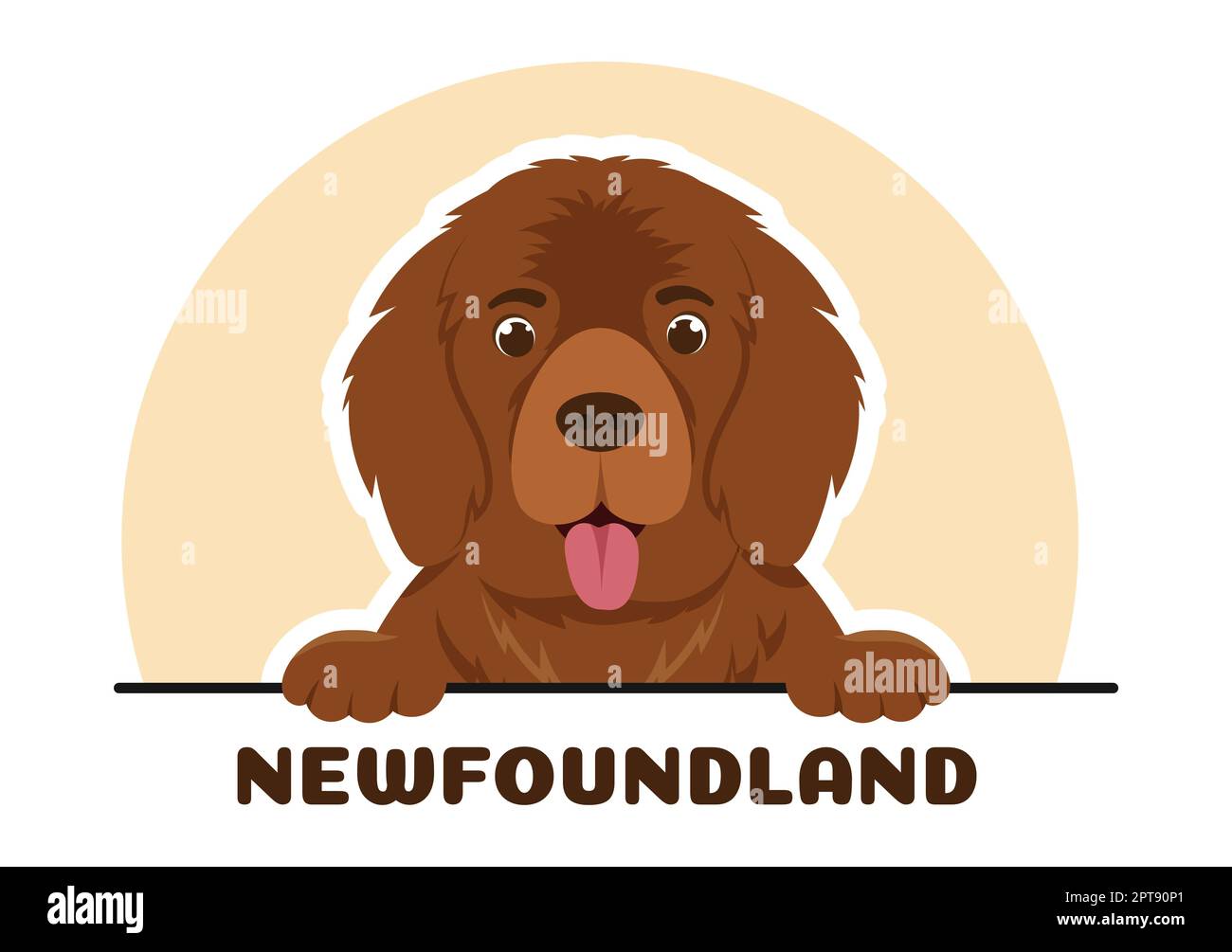 Newfoundland Dog Animals with Black, Brown or Landseer Color in Flat ...