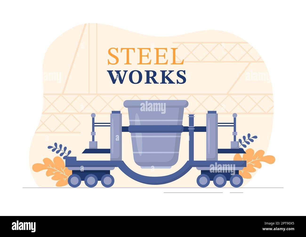 Steelworks with Resource Mining, Smelting of Metal in Big Foundry and ...