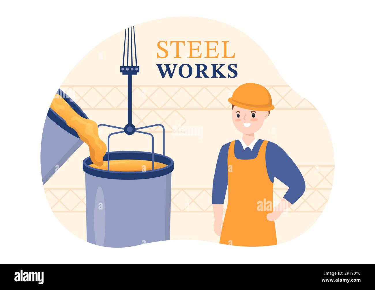 Steelworks with Resource Mining, Smelting of Metal in Big Foundry and ...