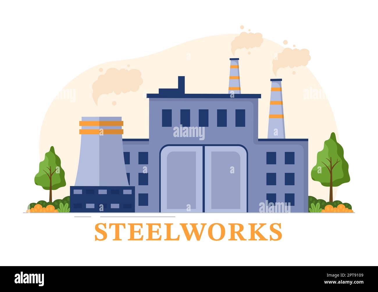 Steelworks with Resource Mining, Smelting of Metal in Big Foundry and ...