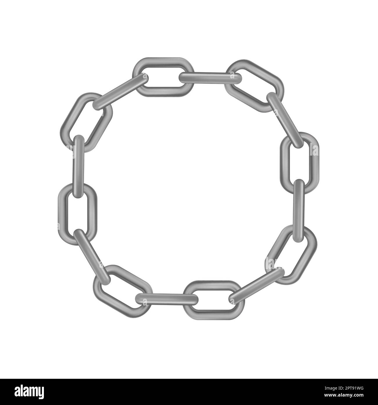 Metal realistic silver chain on white panoramic background - Vector ...