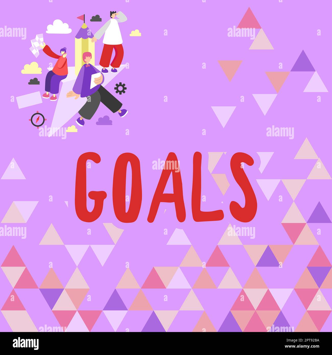 Hand writing sign Goals, Concept meaning desired result that person ...