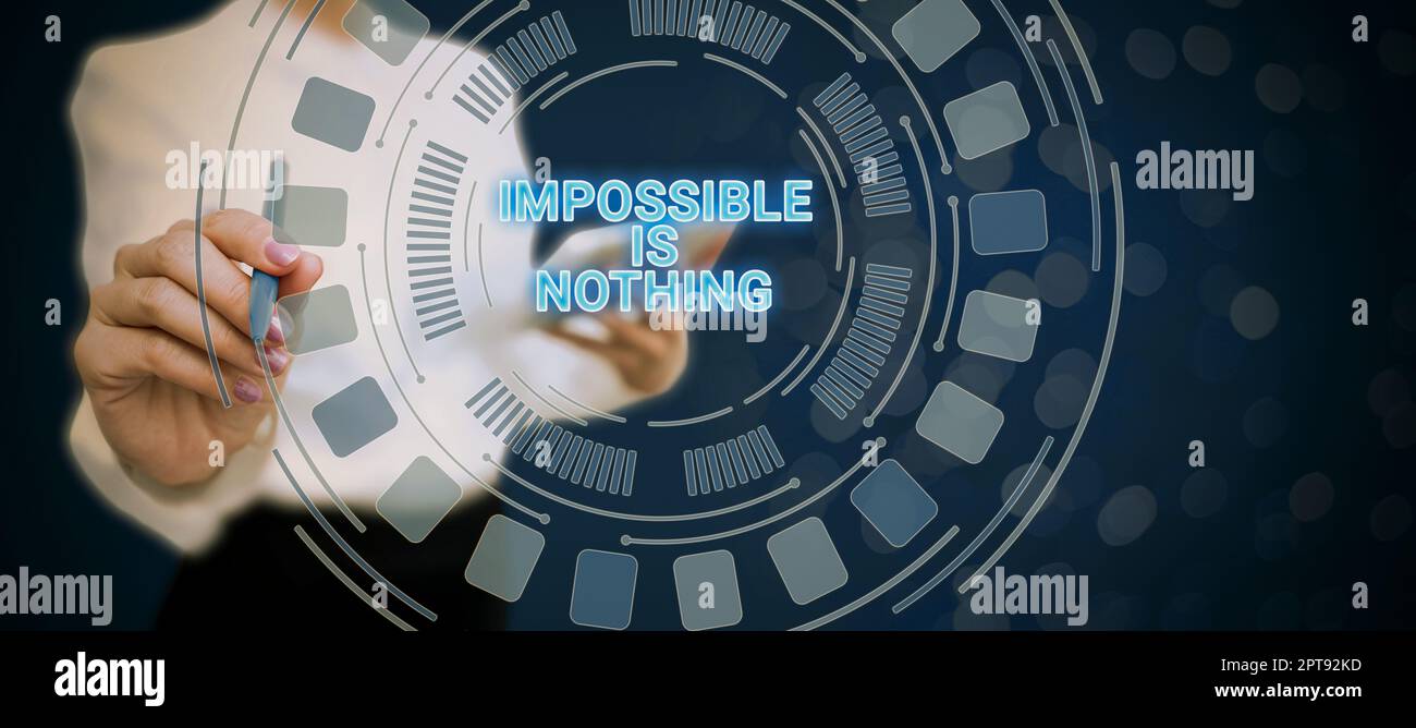 Text showing inspiration Impossible Is Nothing, Internet Concept ...