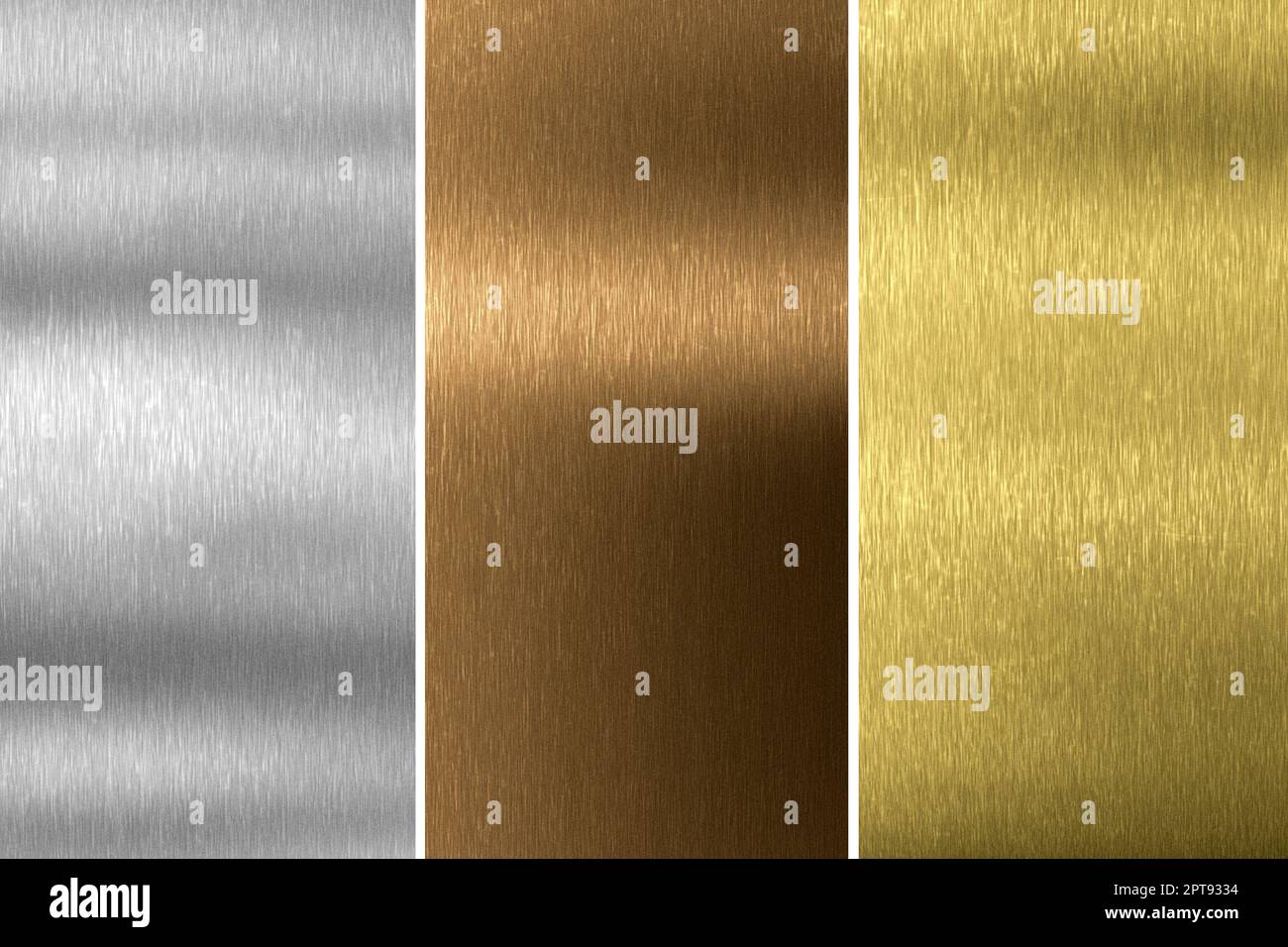 Aluminum, bronze and brass stitched textures. 3d rendering Stock Photo ...