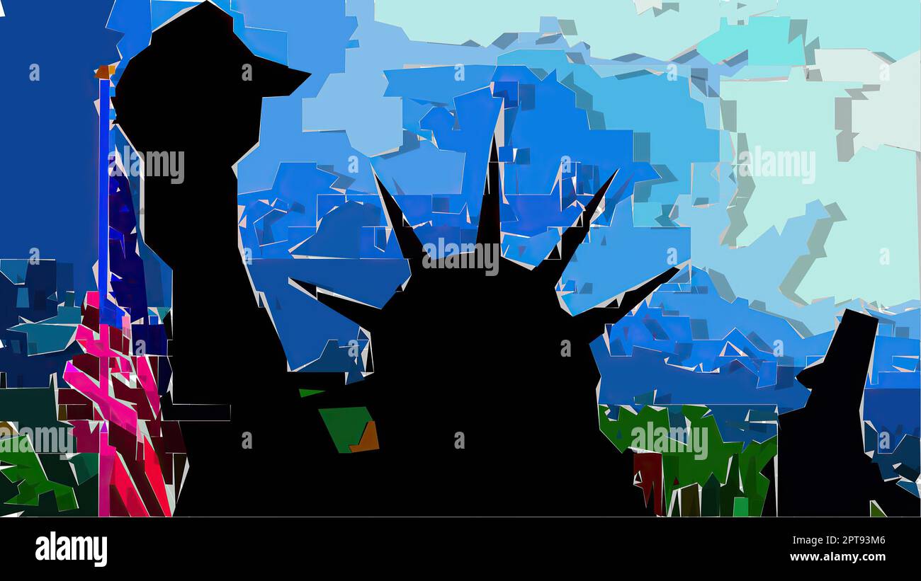 New York Statue of Liberty in a Pop Art Style Stock Photo - Alamy