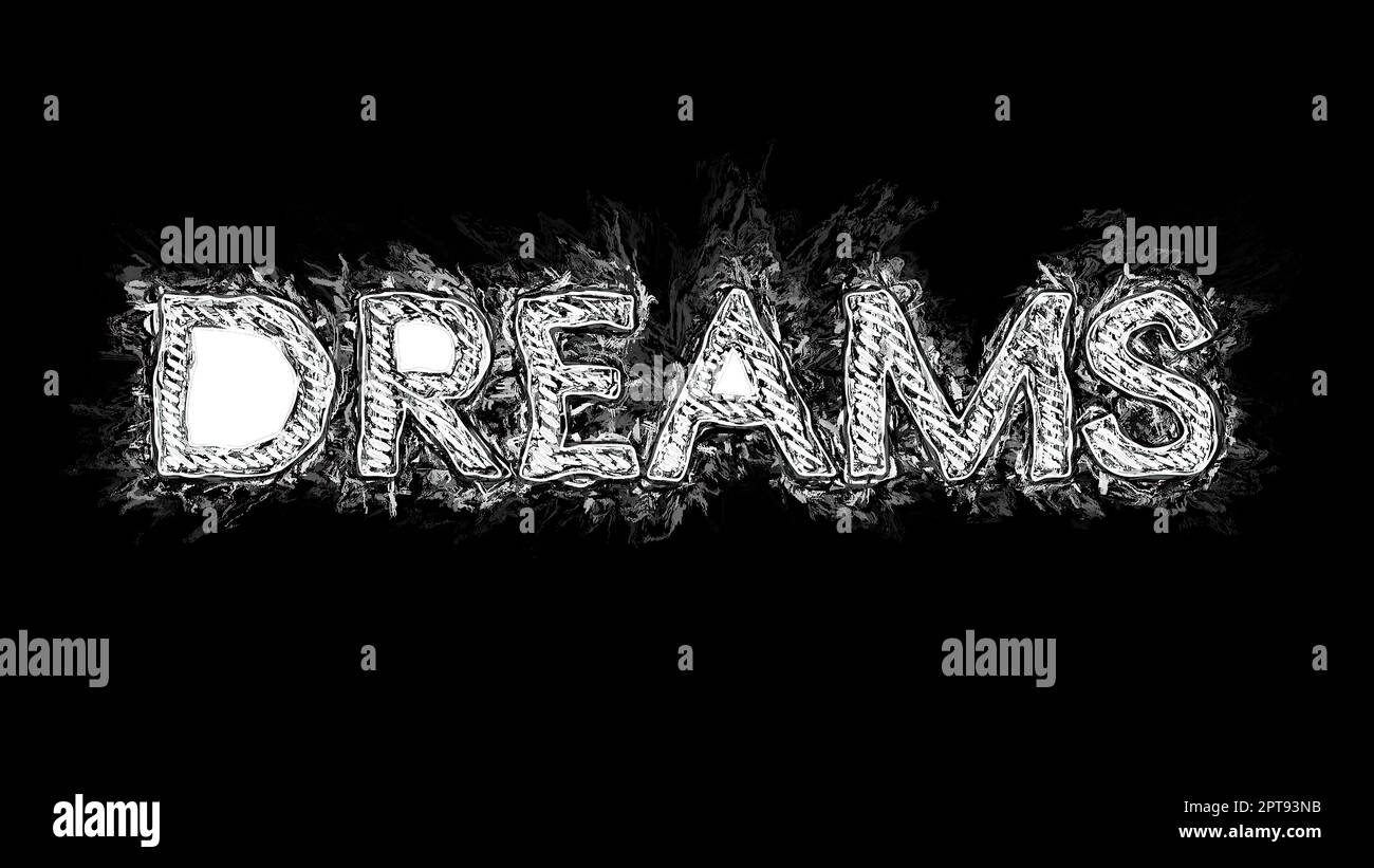 Dreams text hand drawn animation Stock Photo - Alamy