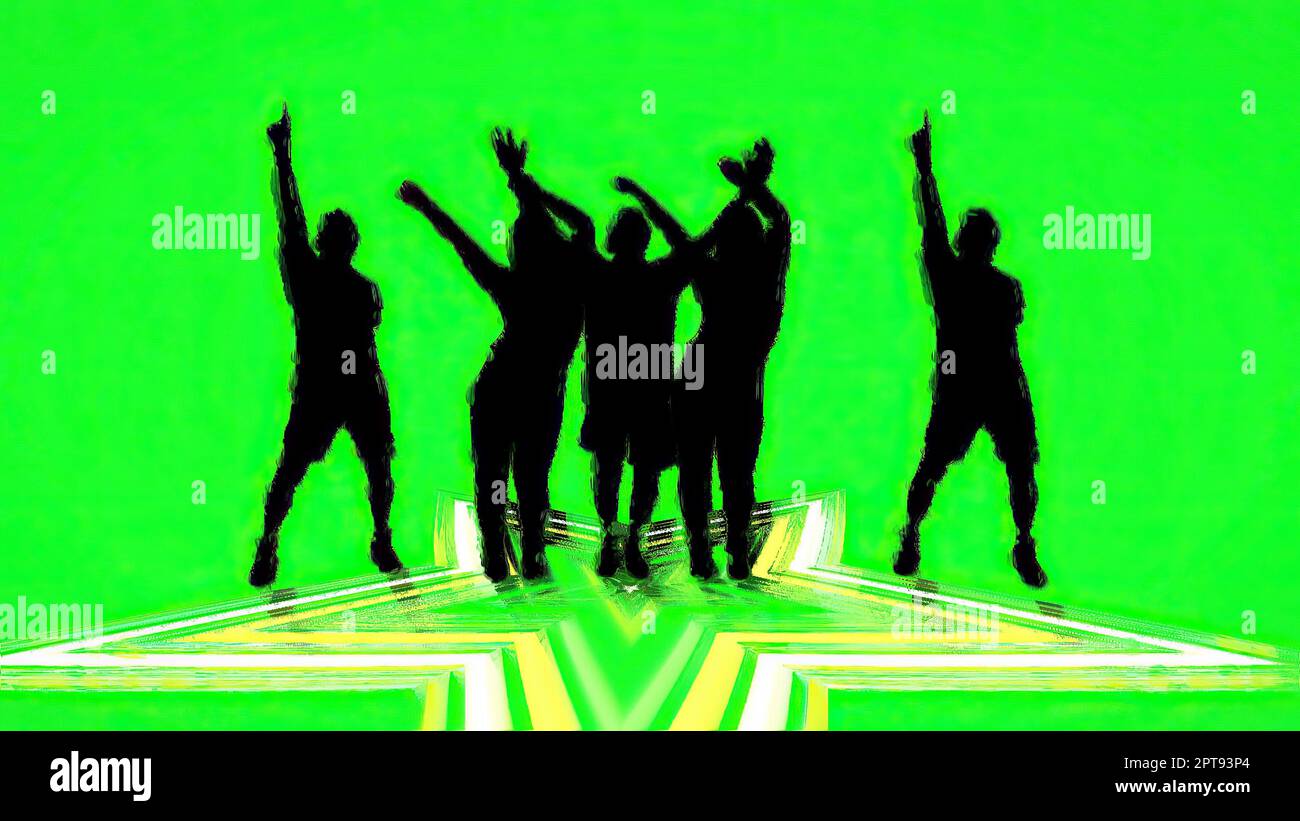 People dancing hand draw digital art Stock Photo - Alamy