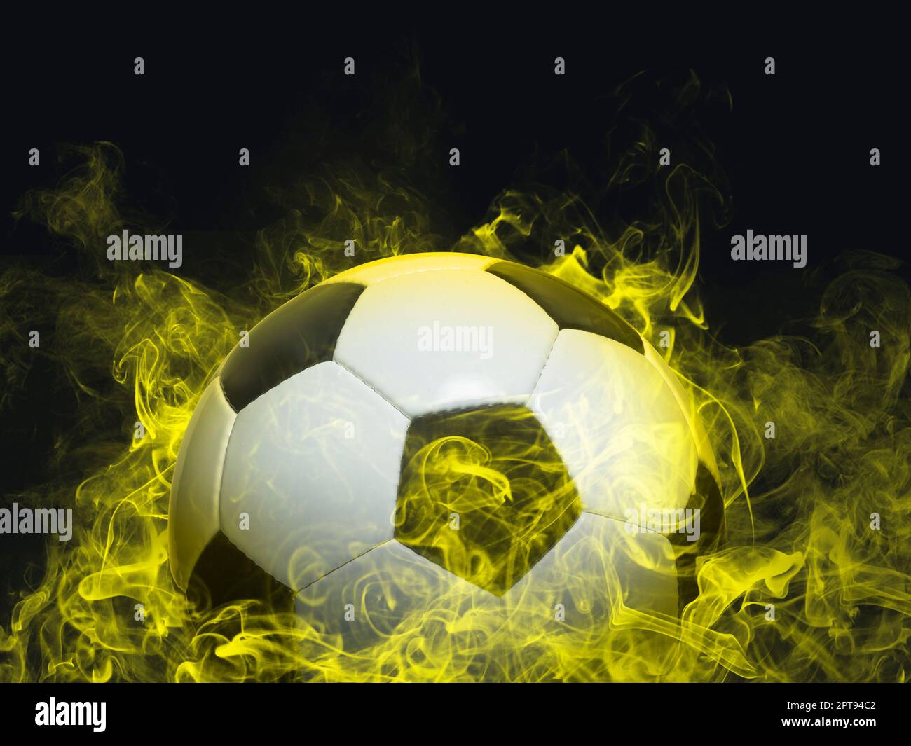 Football - yellow smoke effect Stock Photo - Alamy