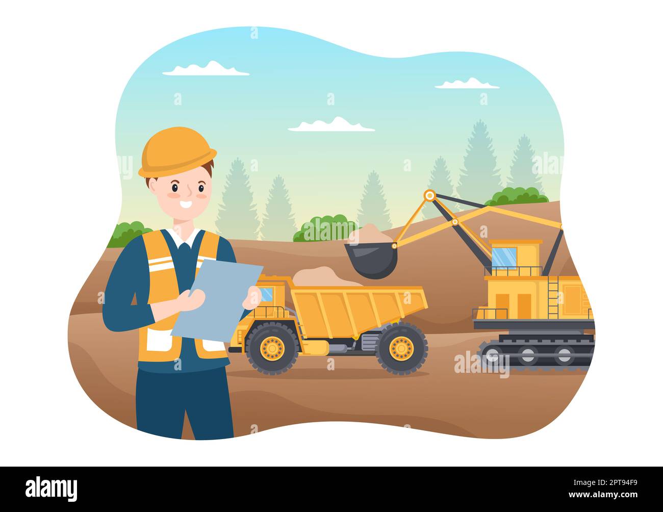 Mining Company with Heavy Yellow Dumper Trucks for Coal Mine Industrial ...