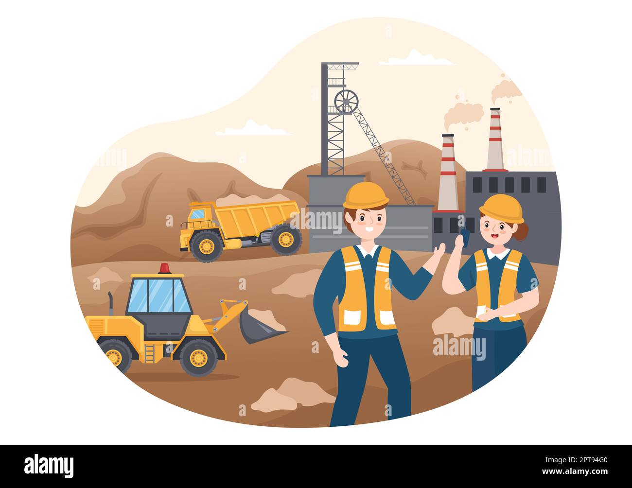 Mining Company with Heavy Yellow Dumper Trucks for Coal Mine Industrial ...