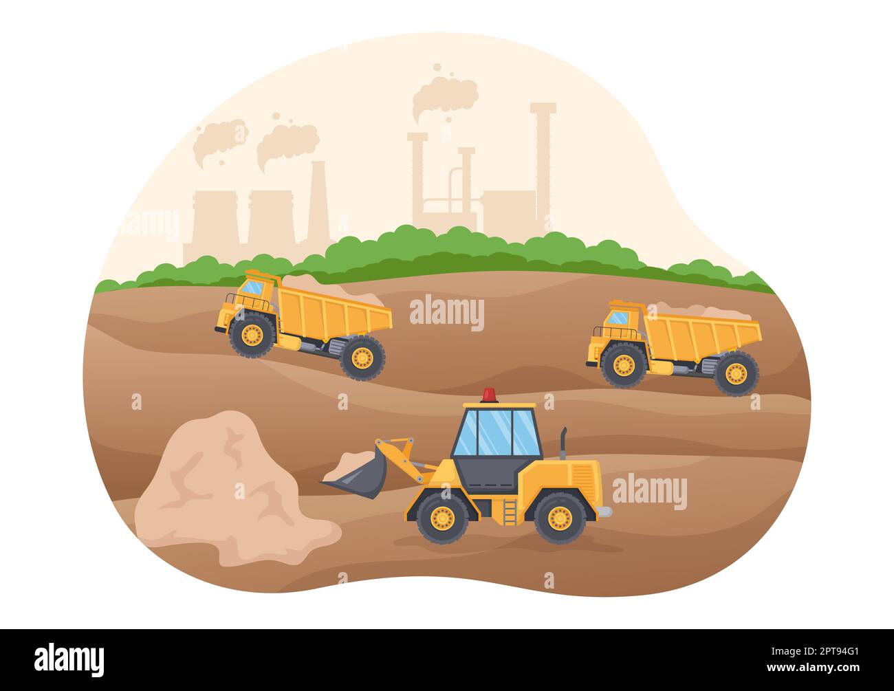 Mining Company with Heavy Yellow Dumper Trucks for Coal Mine Industrial ...