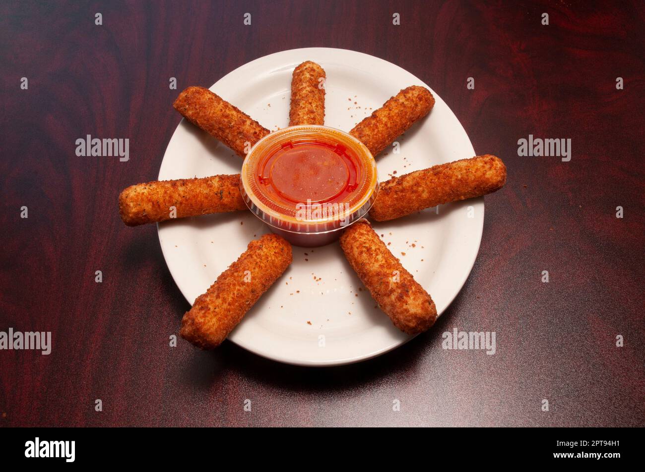 American cuisine dish known a Mozzarella Sticks Stock Photo - Alamy