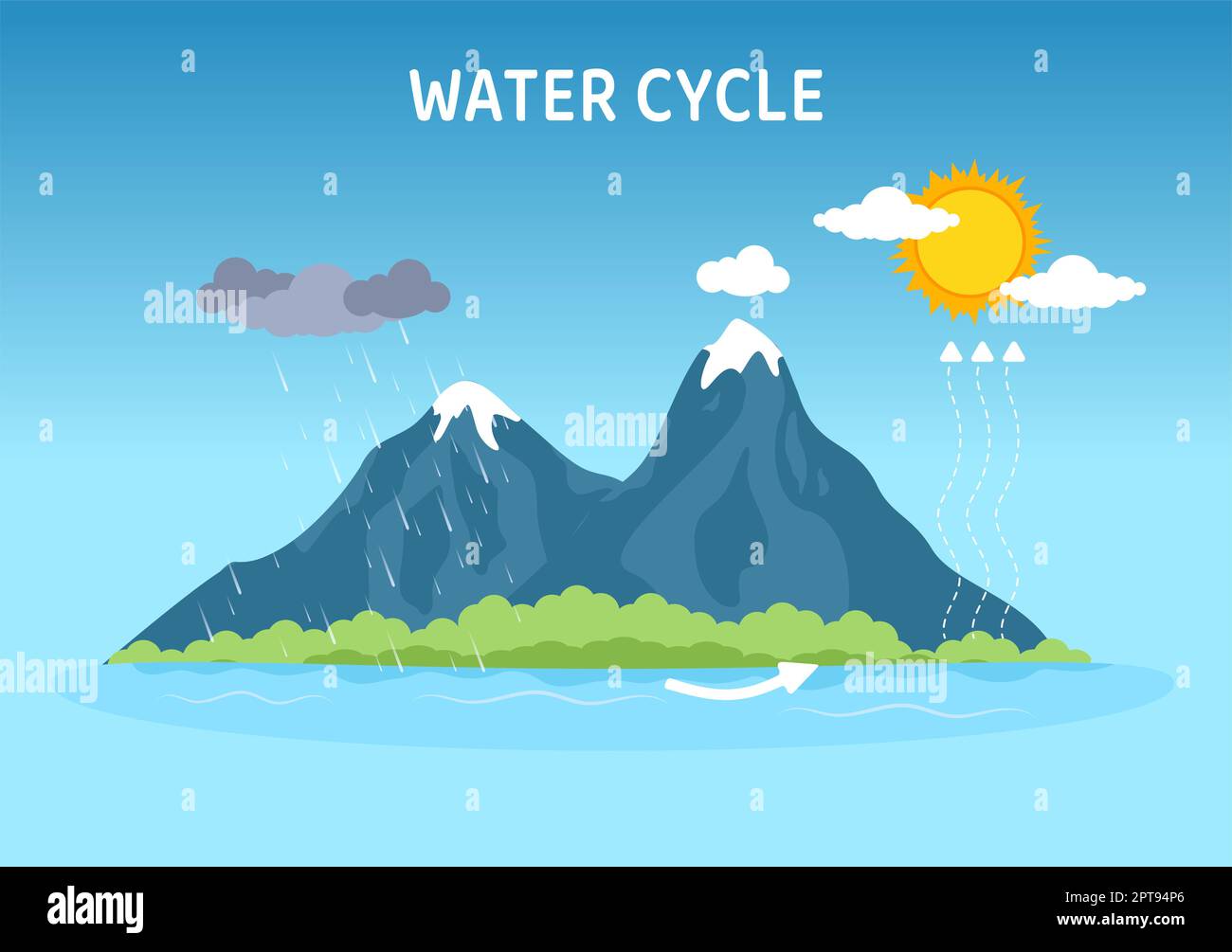 Water Cycle of Evaporation, Condensation, Precipitation to Collection ...