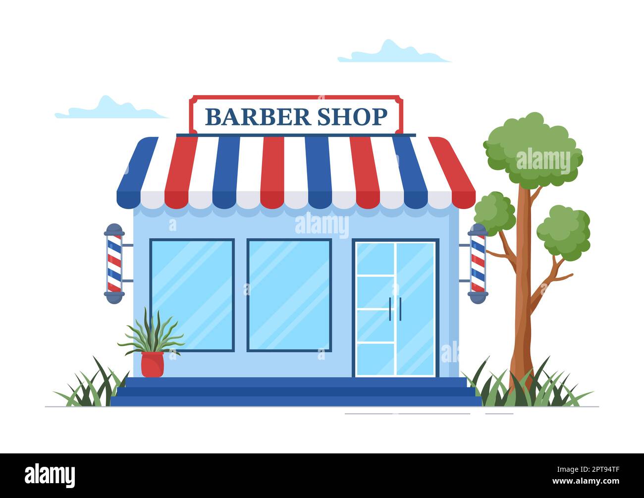 Barber Shop Building Clipart