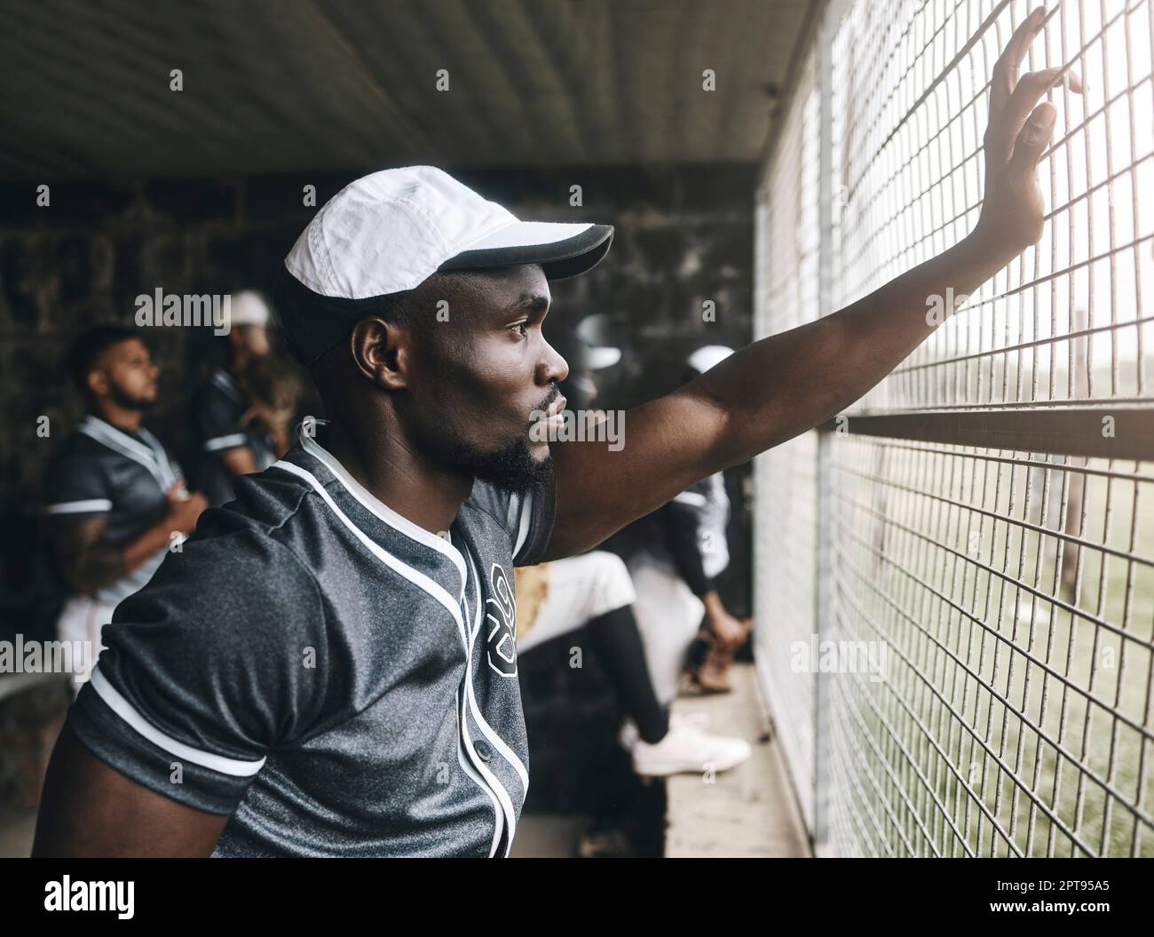 Black man, athlete and baseball, fitness and game, professional sport ...