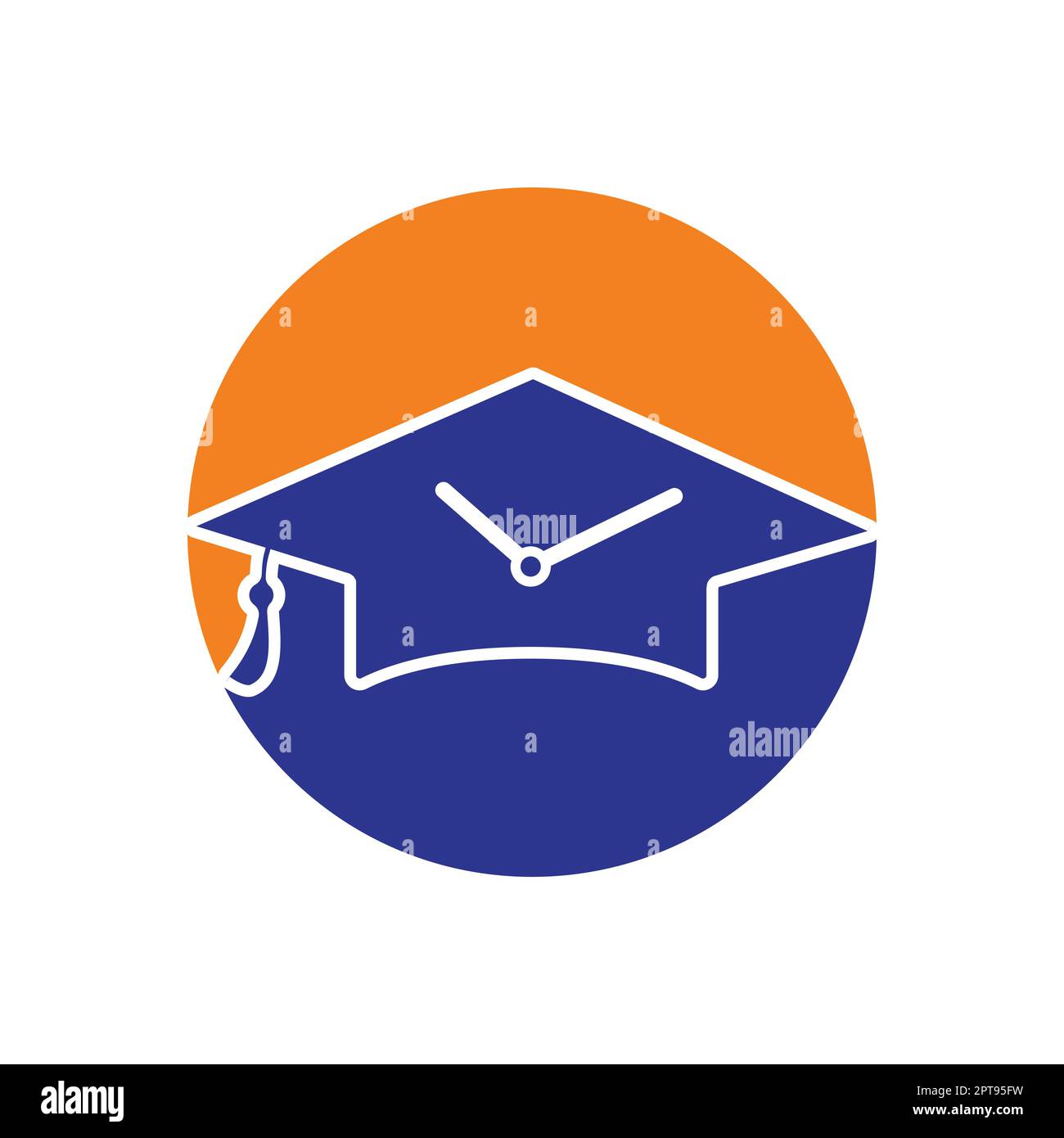 Study time vector logo design. Graduation hat with clock icon design ...