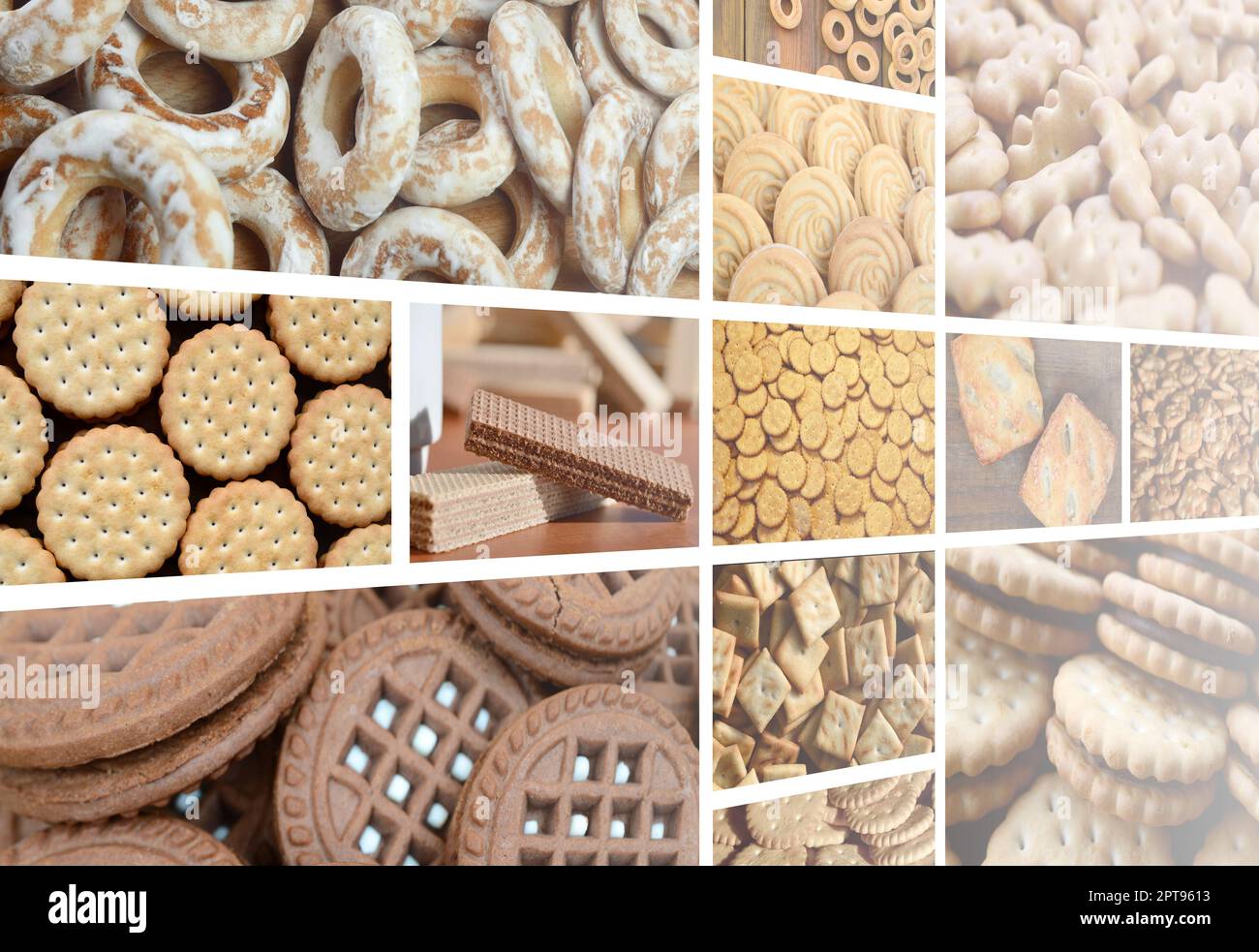 A collage of many pictures with various sweets close-up. A set of ...