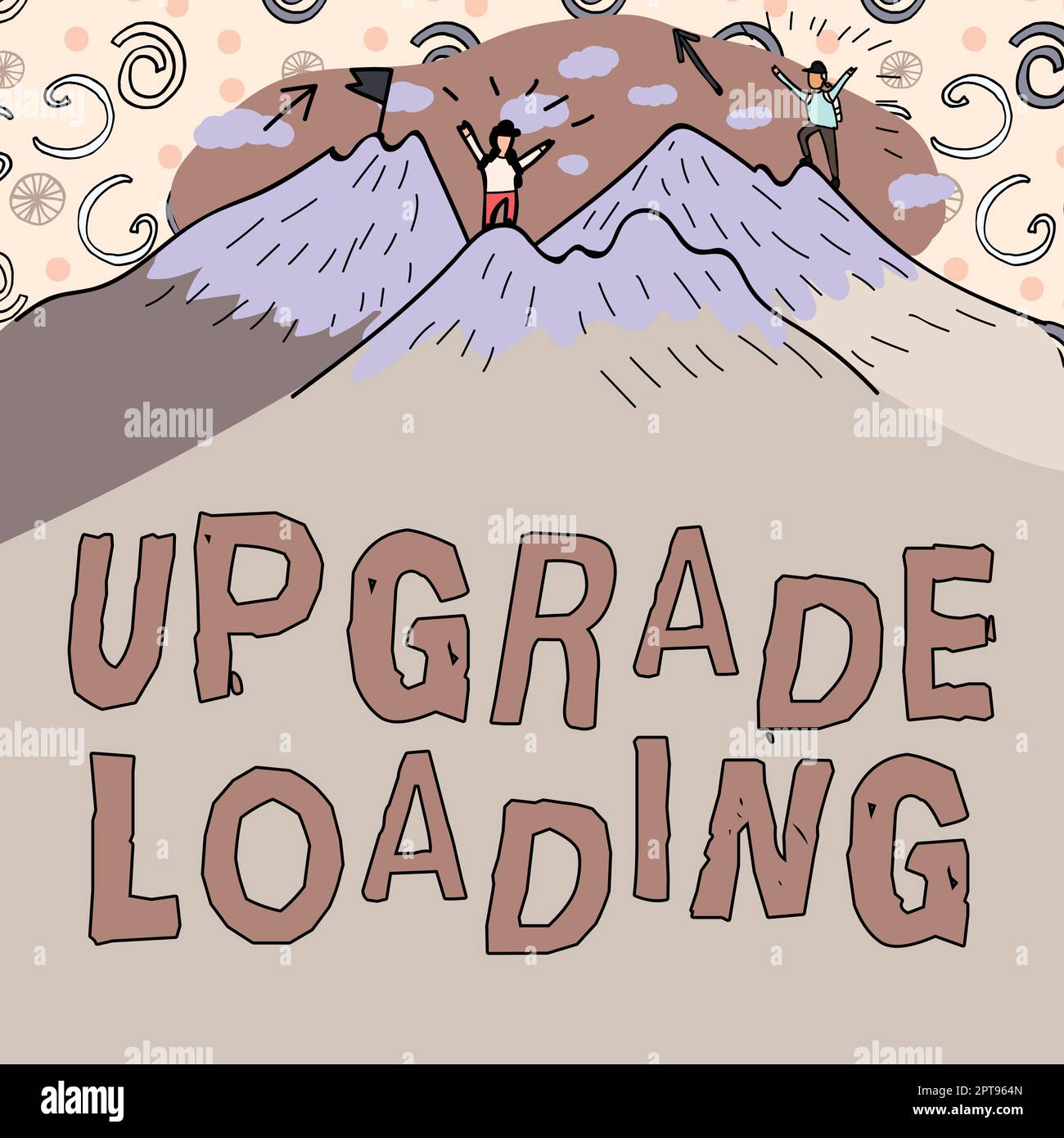 Hand writing sign Upgrade Loading, Business idea advancement of applications to more improved ...