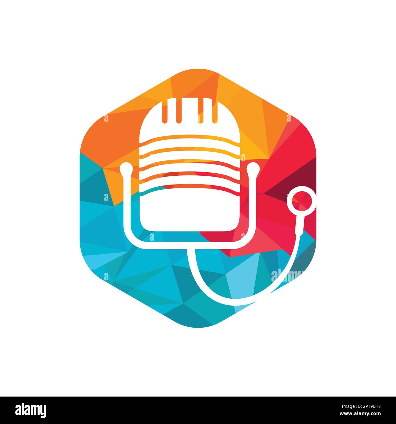 Doctor podcast vector logo design. Stethoscope and microphone ...
