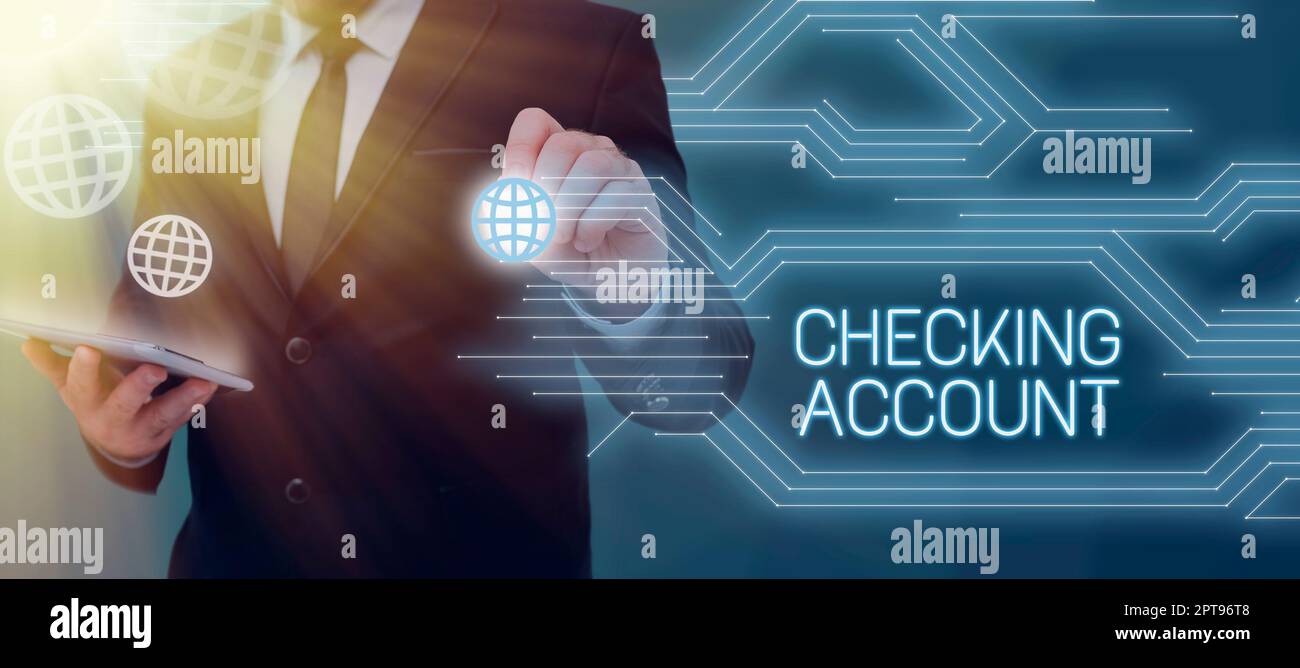 Conceptual display Checking Account, Business showcase transactional ...