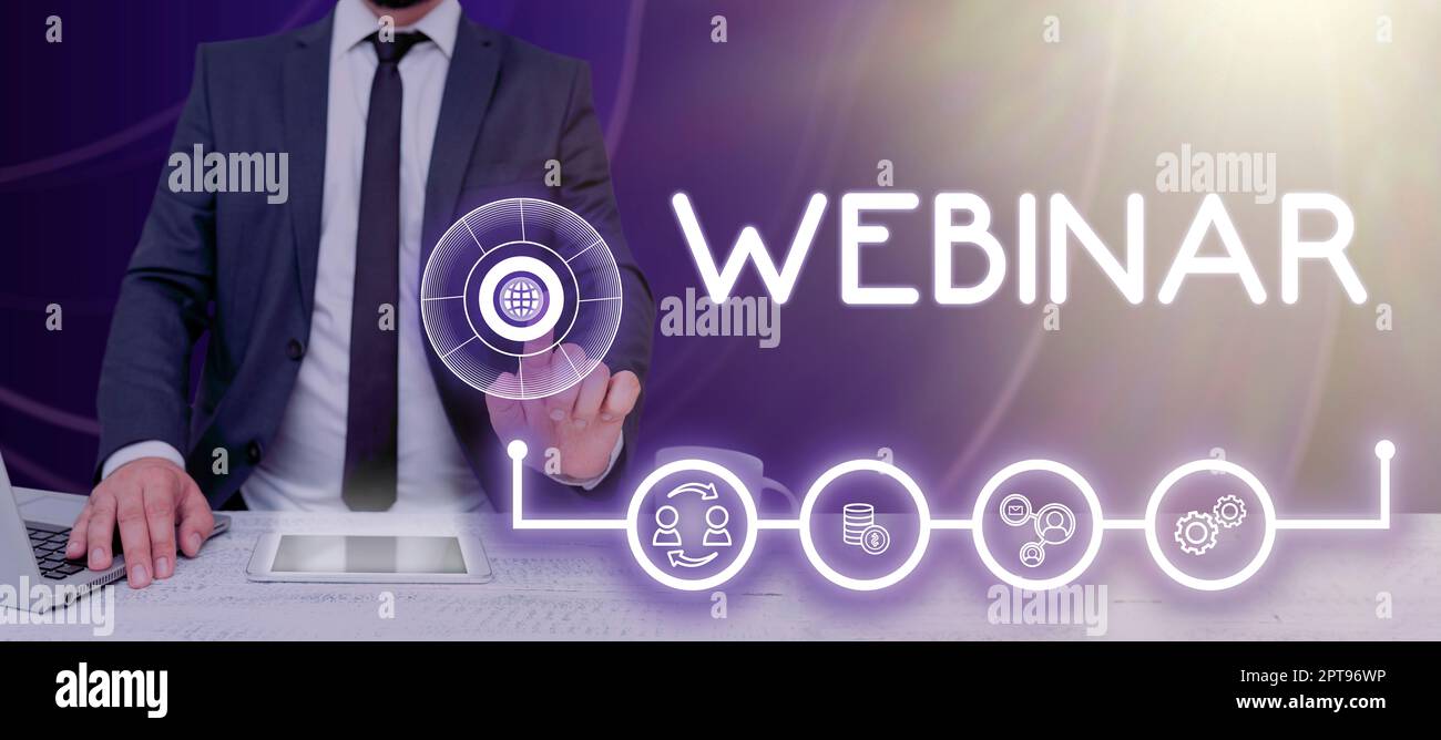 Writing Displaying Text Webinar Business Overview Engaging Online Event Where A Speaker Deliver