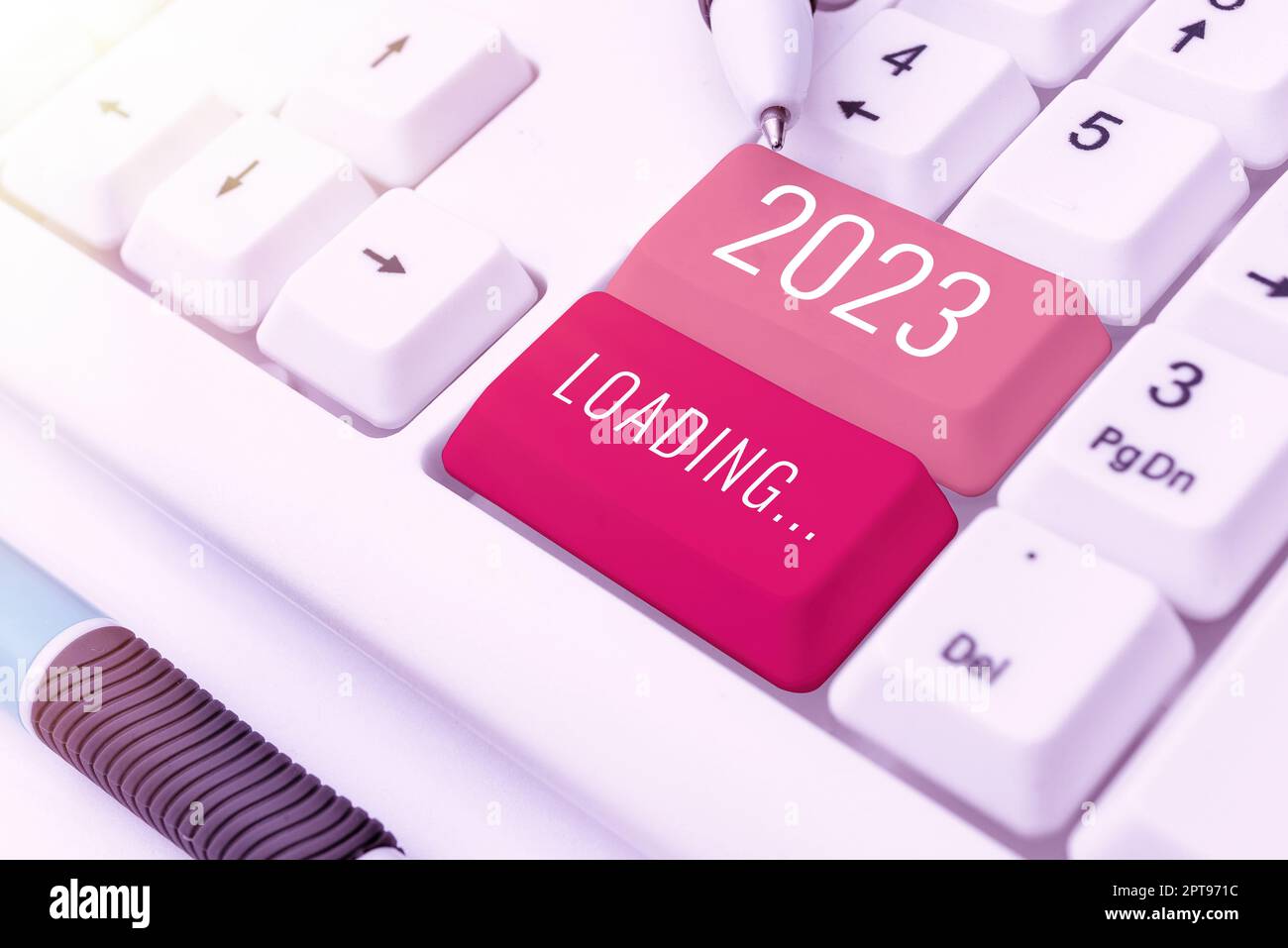 Text sign showing 2023 Loading..., Business idea a year composed of a series of events that are ...