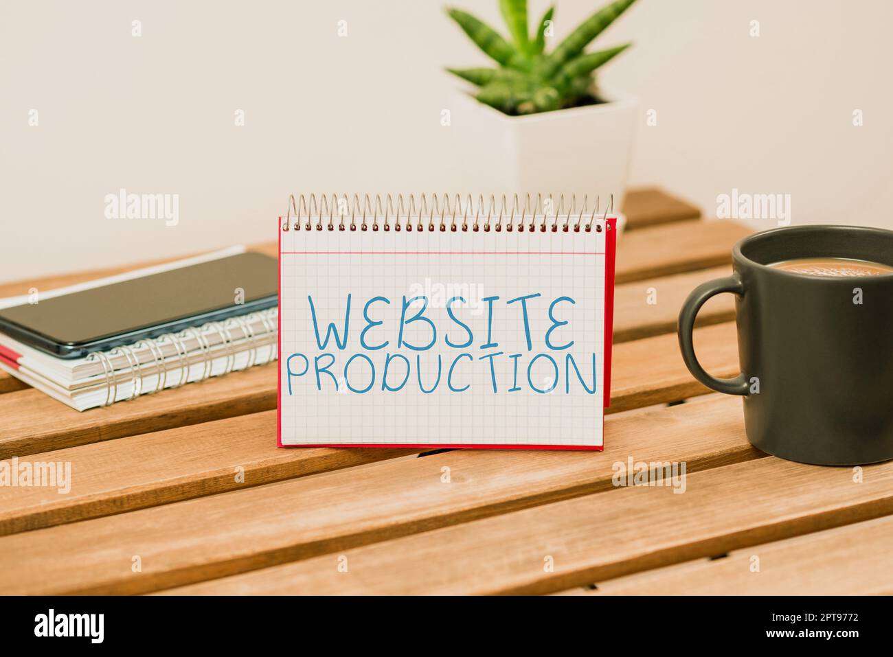 Conceptual caption Website Production, Word for creating sites with ...