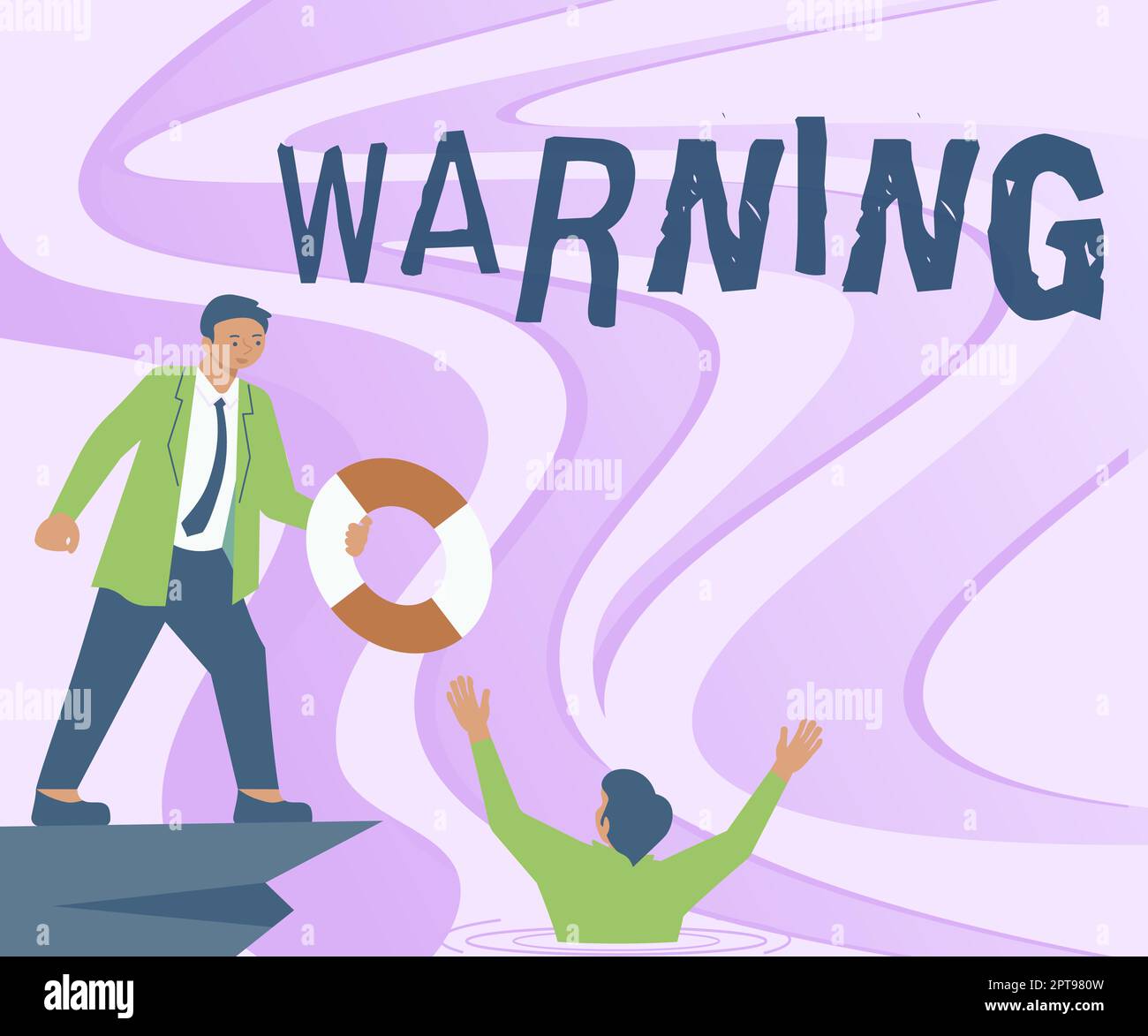 Hand writing sign Warning, Business overview statement or event that ...