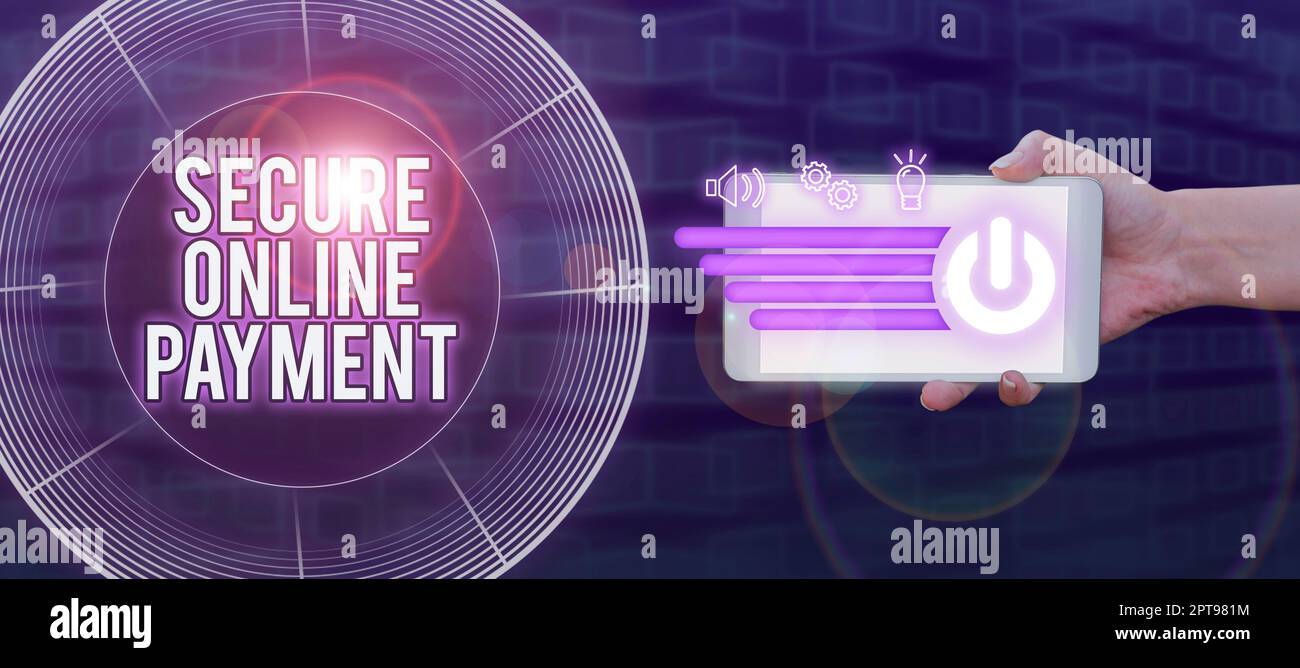 Handwriting text Secure Online Payment, Conceptual photo safe digital ...