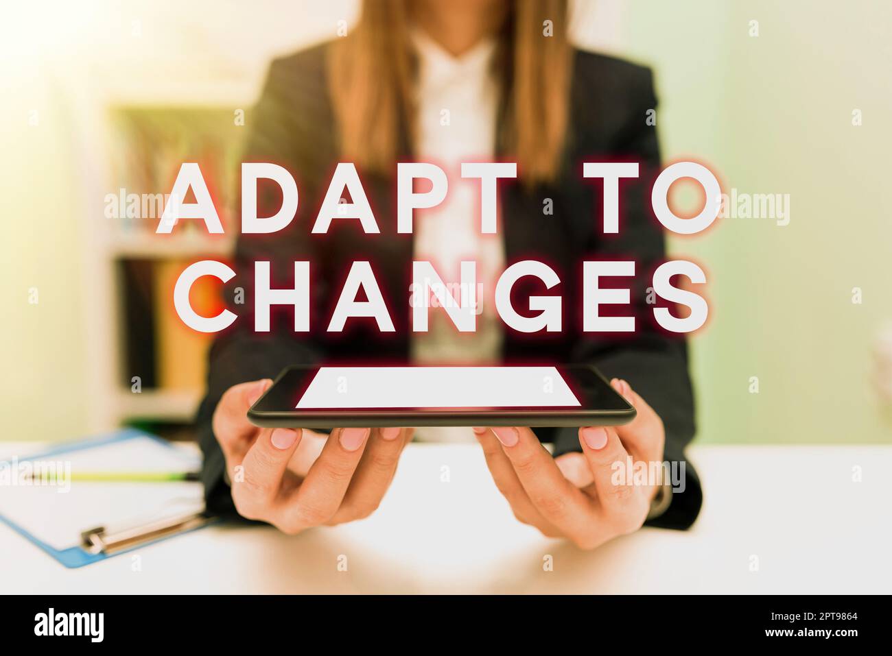 Text caption presenting Adapt To Changes, Concept meaning Embrace new ...