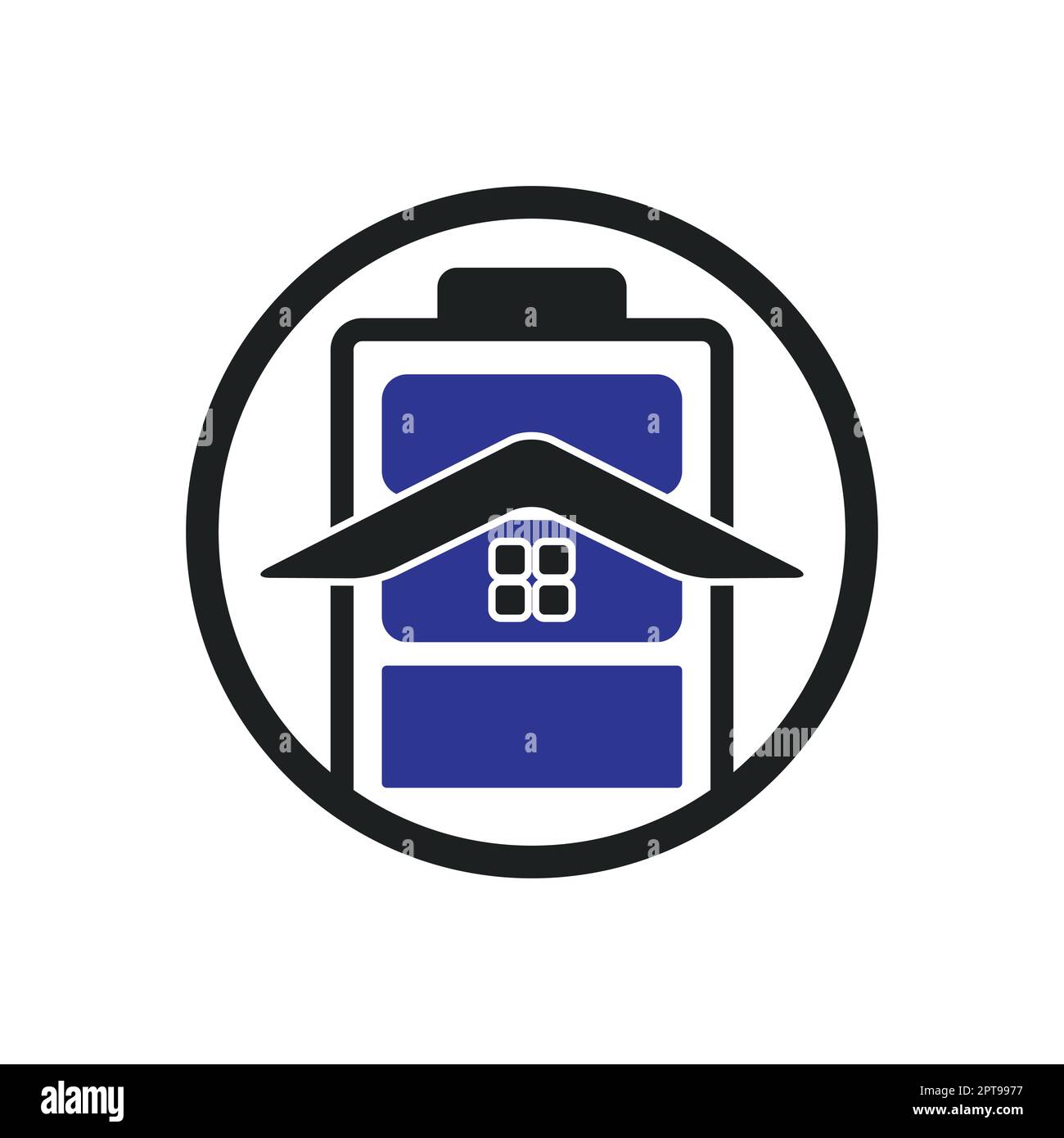 Energy house and battery house vector logo design. Power house logo ...