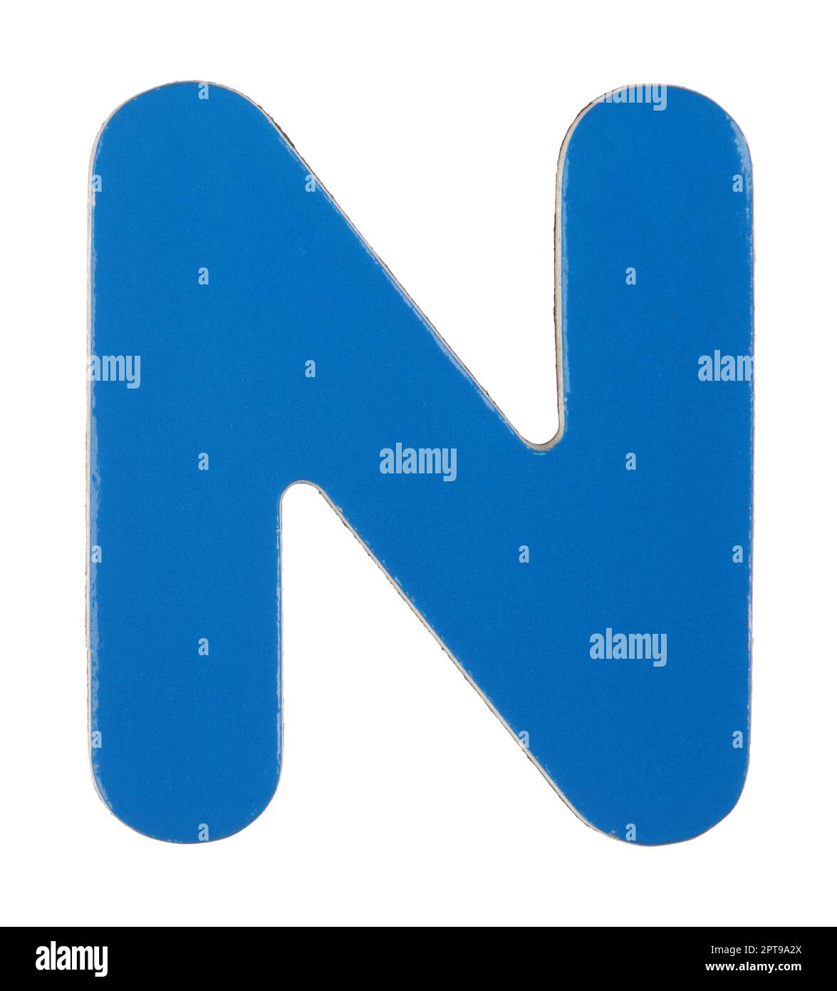 An upper case N magnetic letter on white with clipping path Stock Photo ...