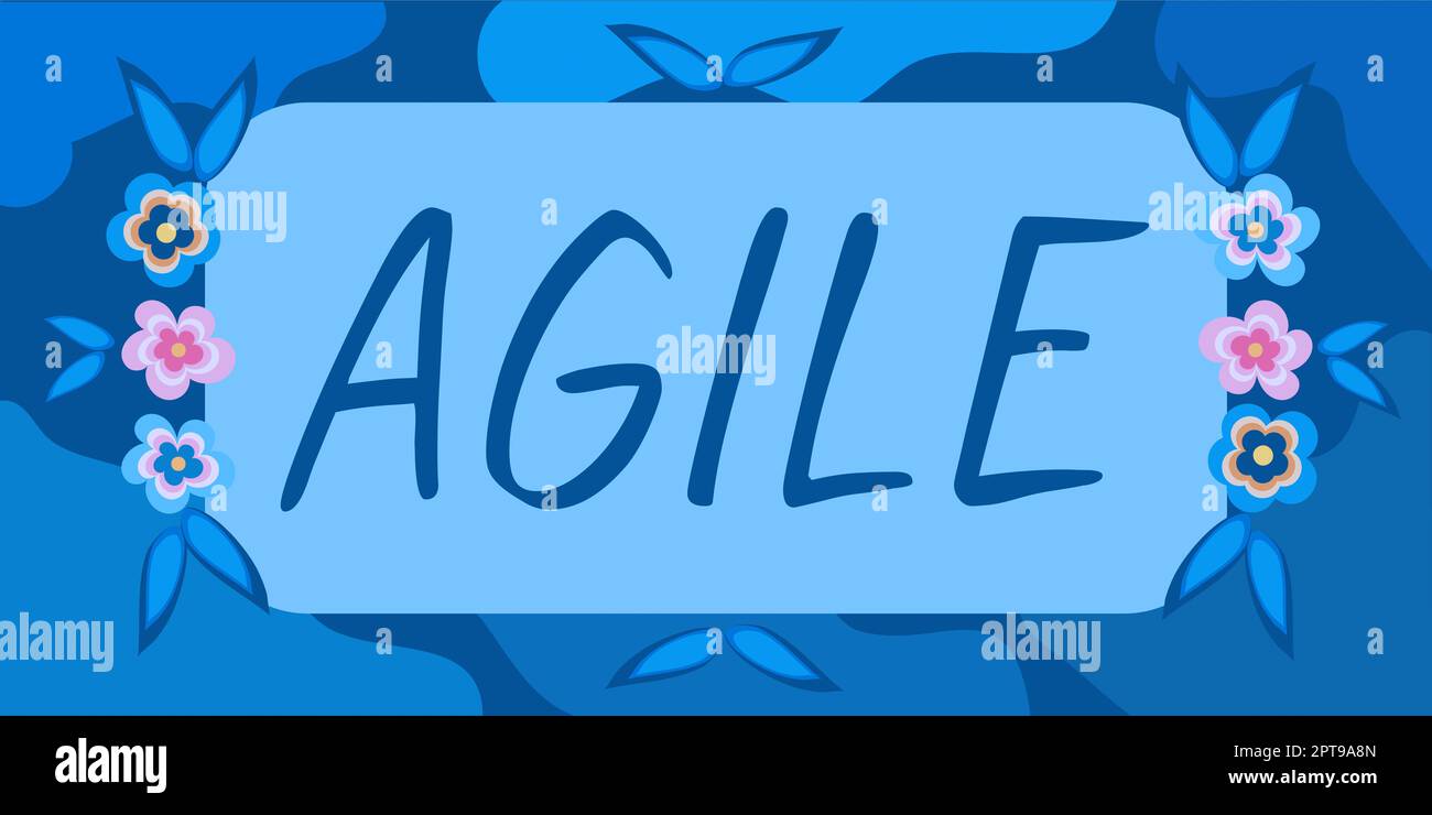 Text showing inspiration Agile, Business showcase iterative approach to ...