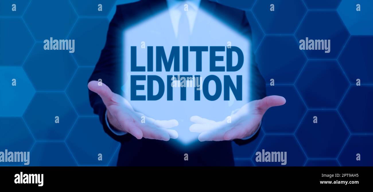 Text showing inspiration Limited Edition, Word for issuing products to ...