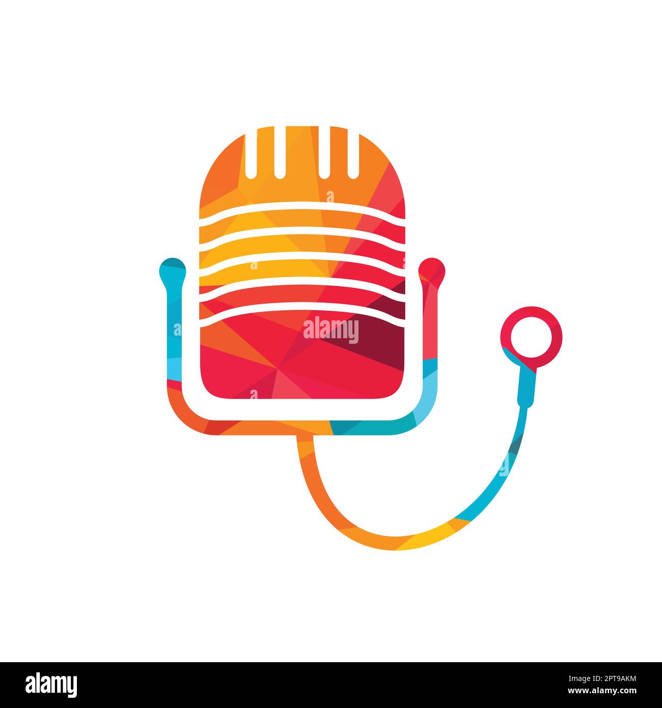 Doctor podcast vector logo design. Stethoscope and microphone ...