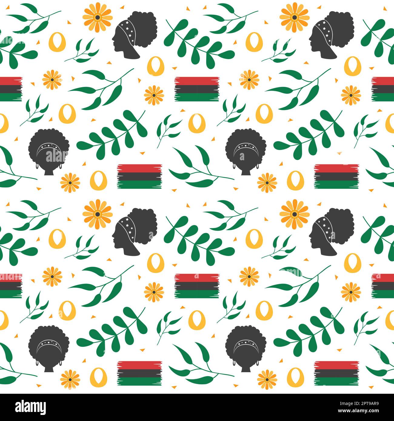 Happy Kwanzaa Holiday African Seamless Pattern Design with Festival ...