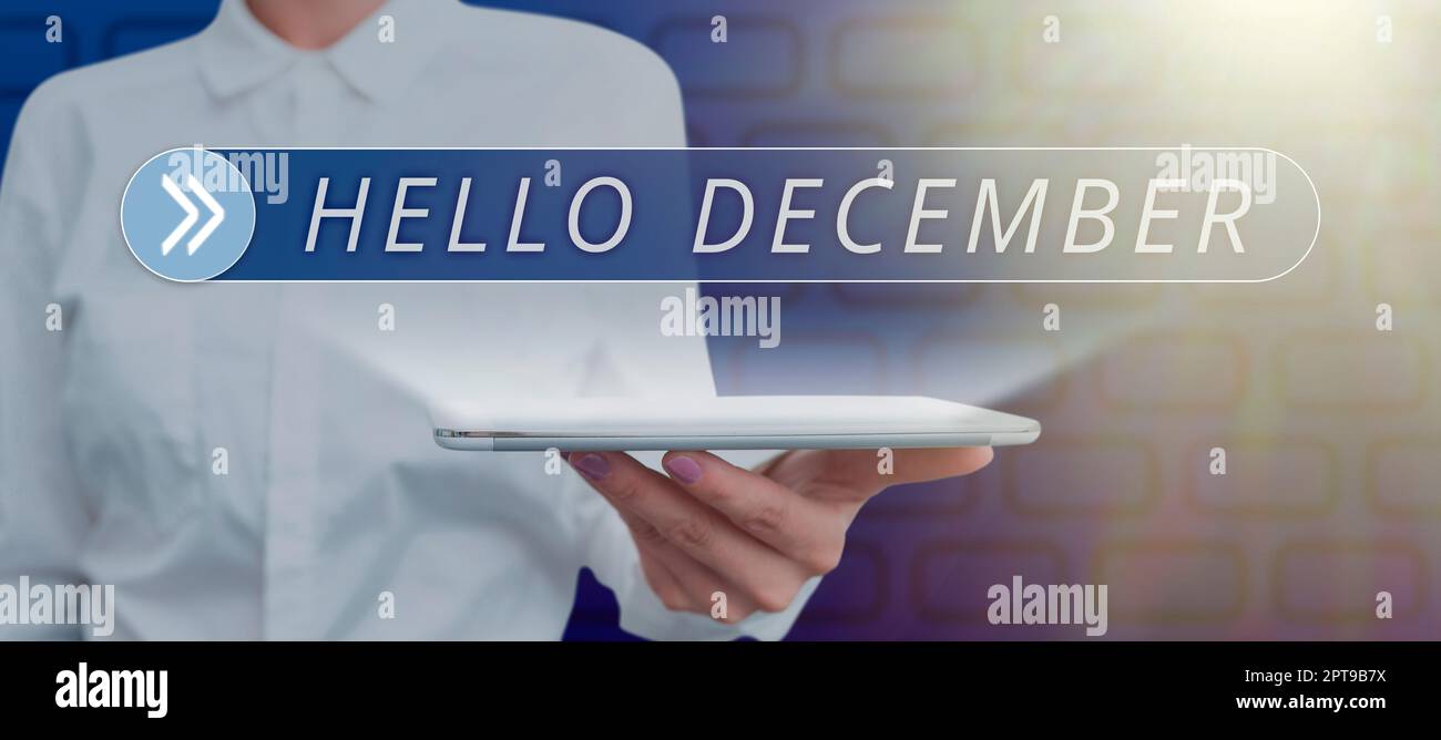 Handwriting text Hello December, Concept meaning greeting used when ...