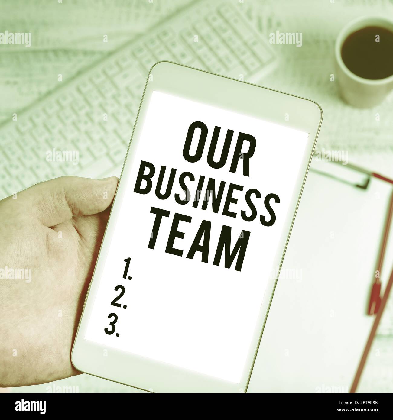 Inspiration showing sign Our Business Team, Word for meeting and ...