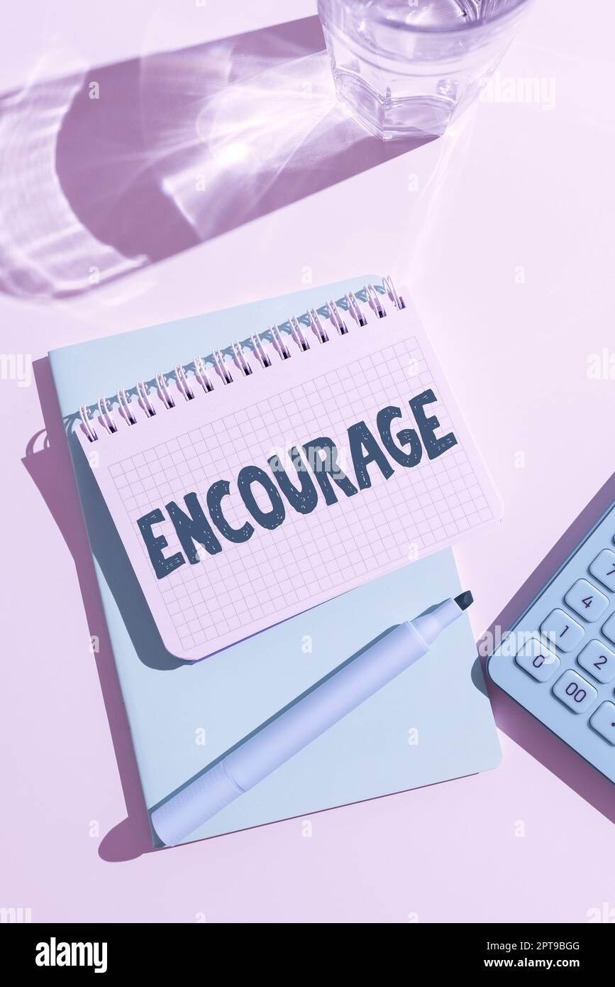 Conceptual caption Encourage, Concept meaning to inspire with courage ...