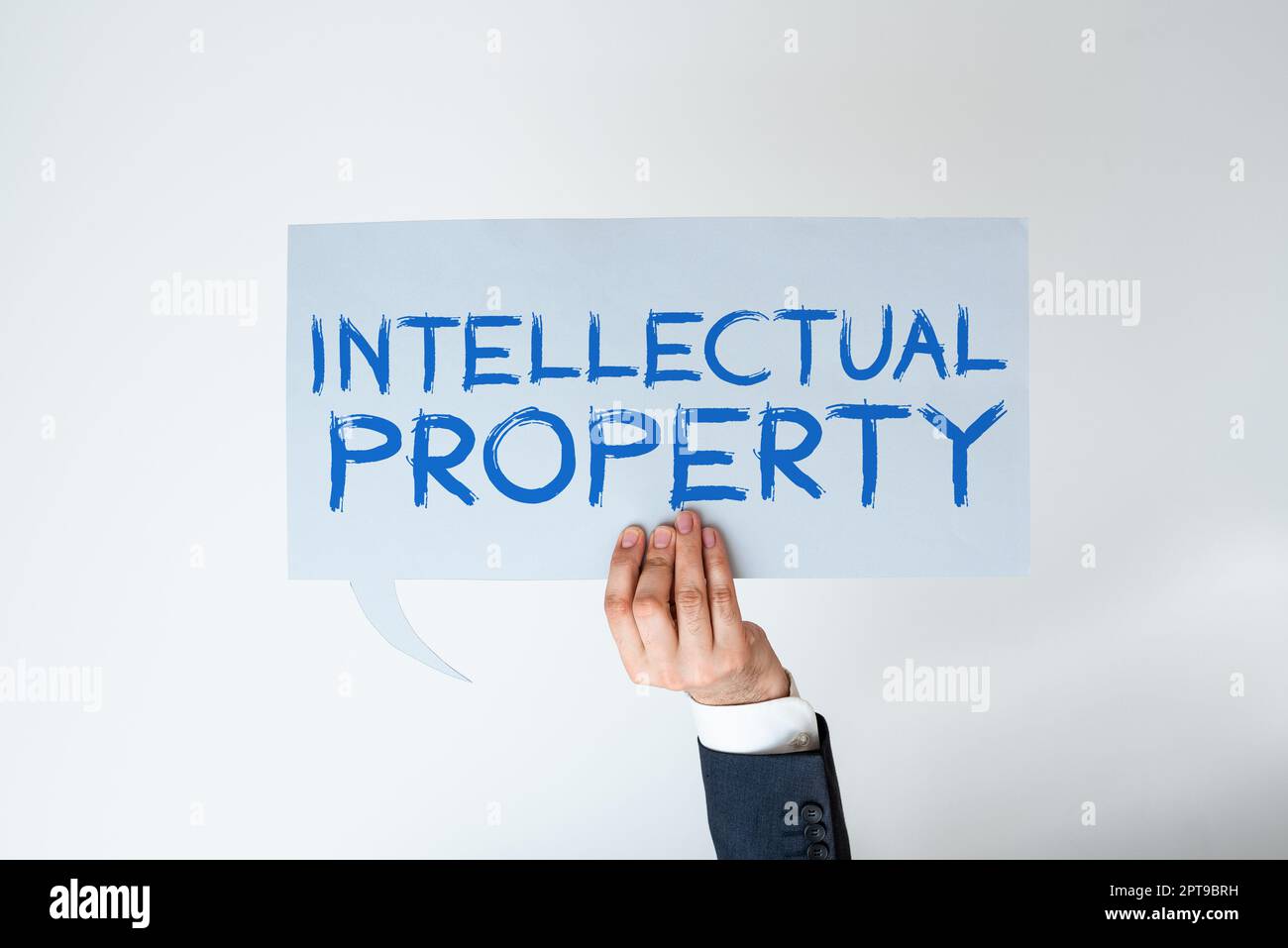 Text caption presenting Intellectual Property, Word Written on work or ...