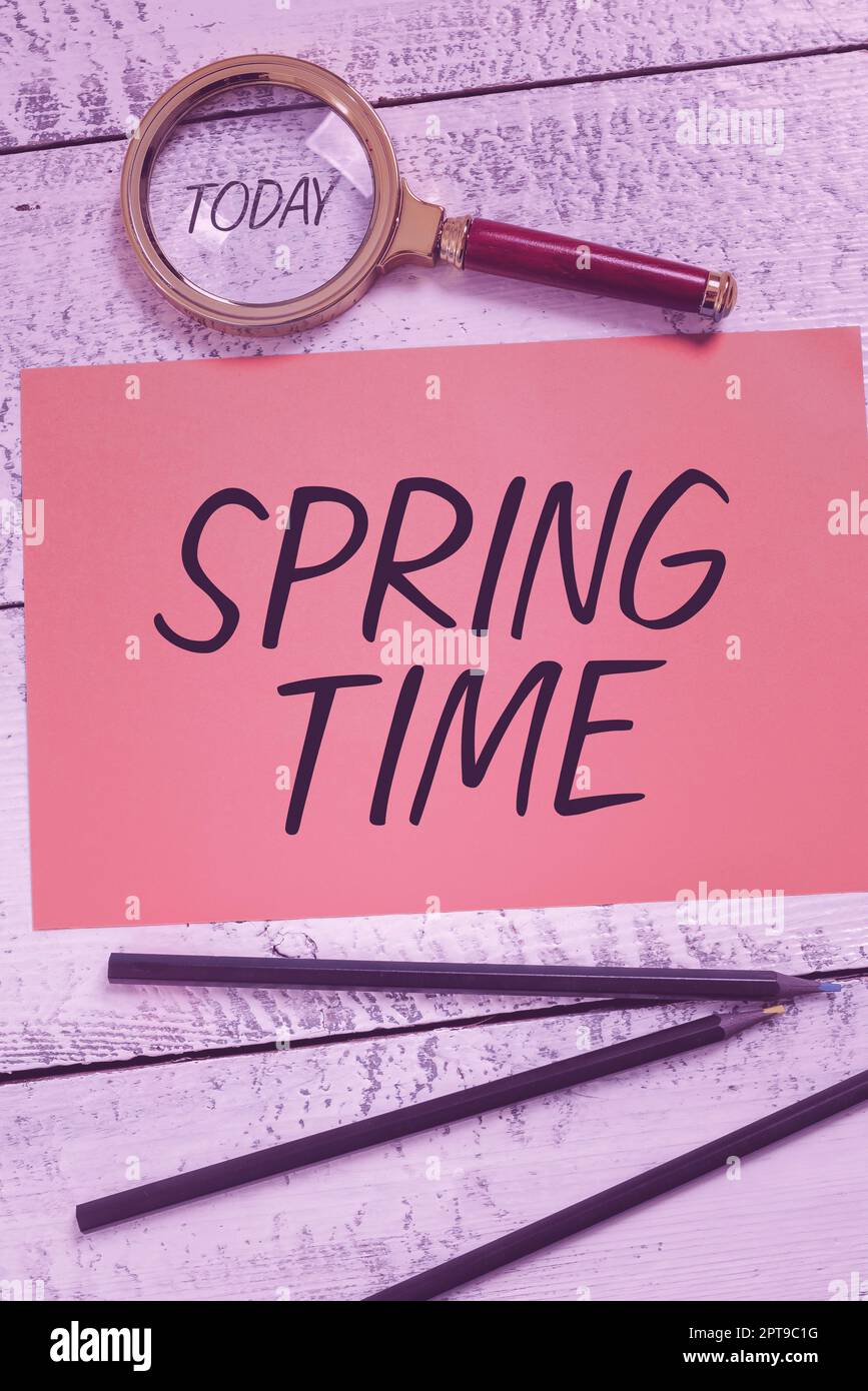 Inspiration showing sign Spring Time, Word Written on temperate season ...